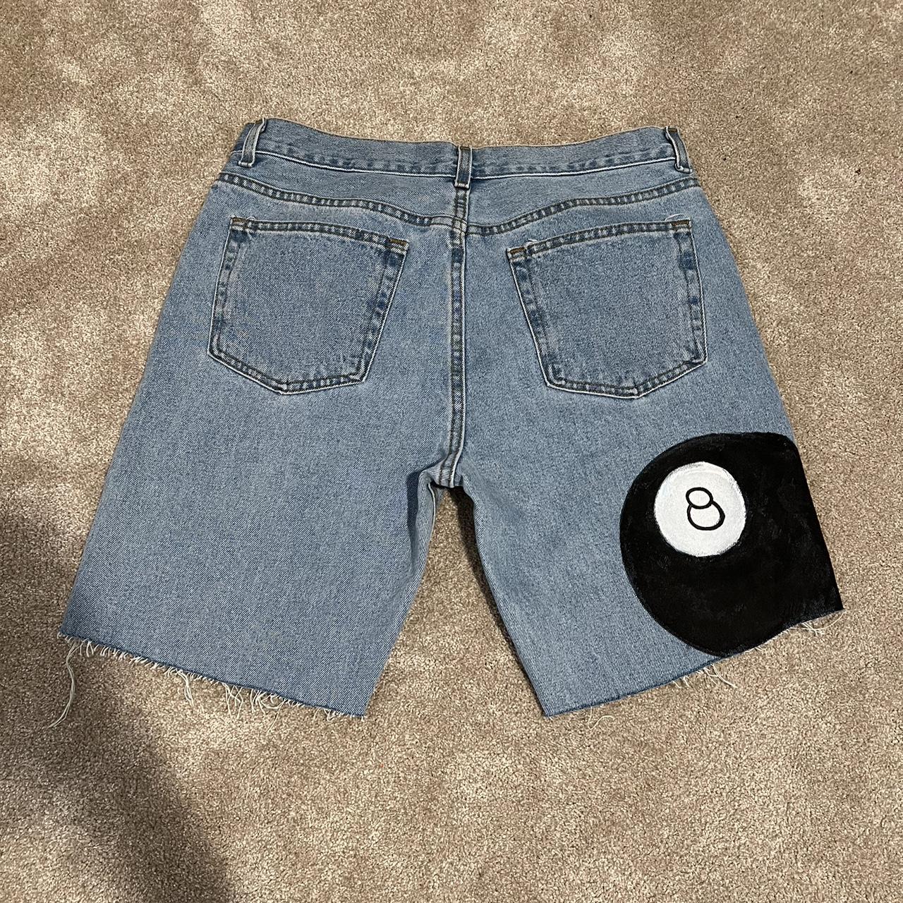 Jorts Custom 8 Ball Jorts Good Painted On Quality - Depop