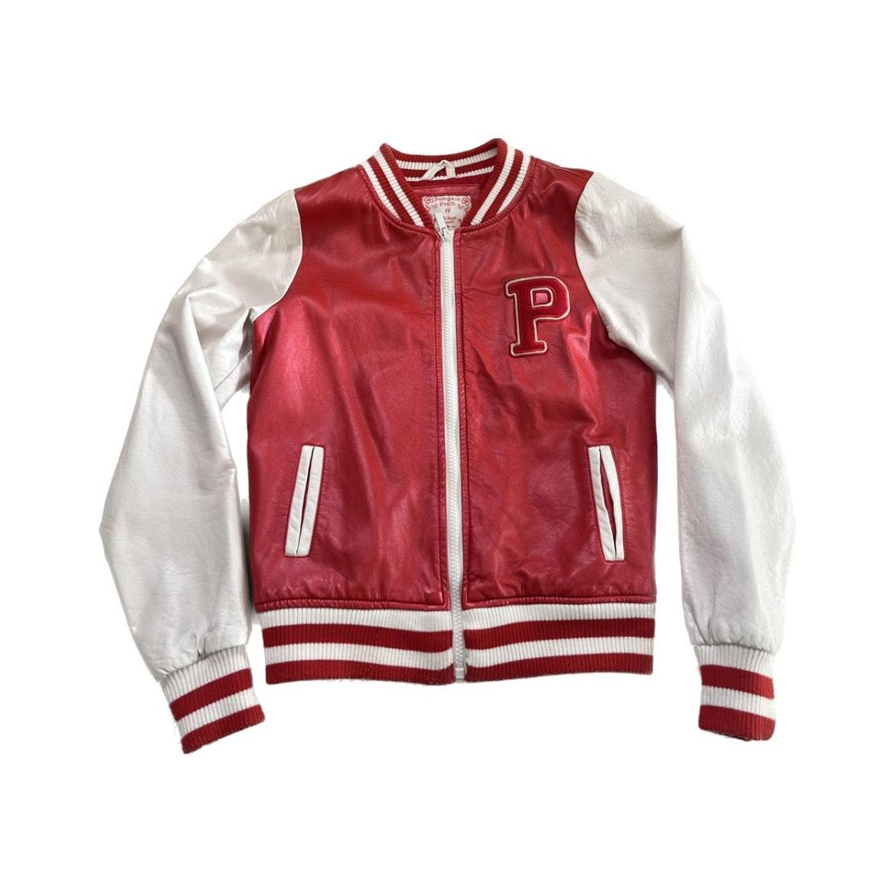 pumpkin patch red & white bomber jacket ⋆౨ৎ˚ ˖ ࣪ -... | Depop