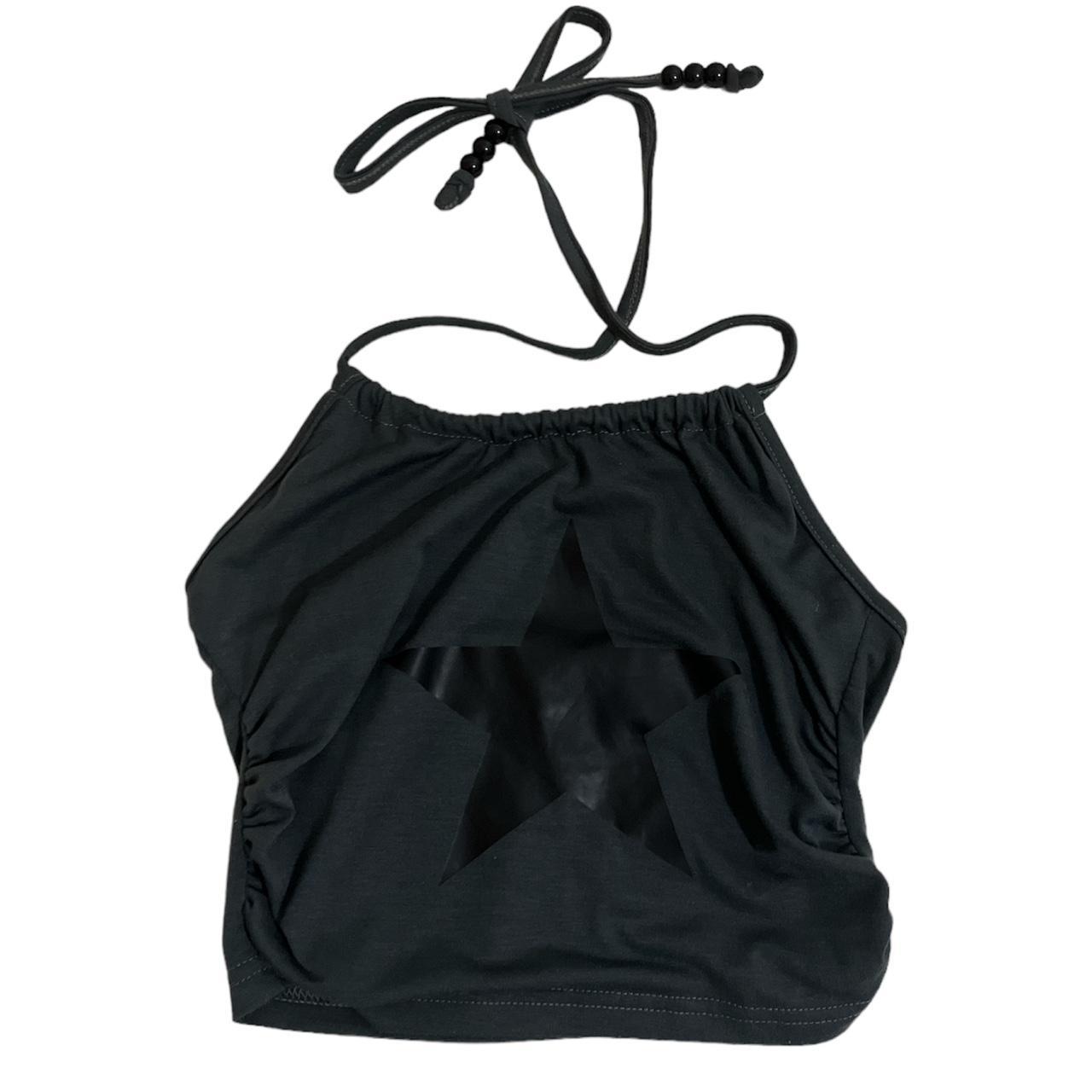 grey star halter top ⋆౨ৎ˚ ˖ ࣪ - strings can be... - Depop