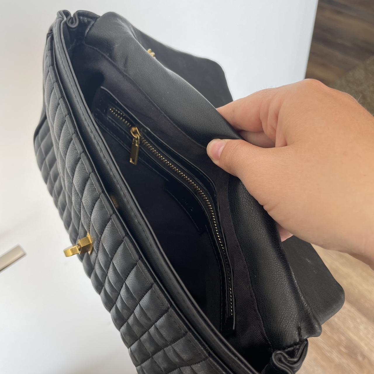 Black and gold Mango chain purse #Mango #purse... - Depop