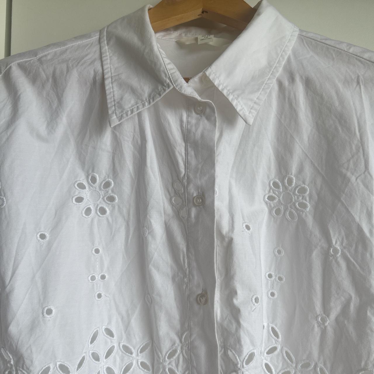 Never been worn H&M white crop button up. Size XL.... - Depop