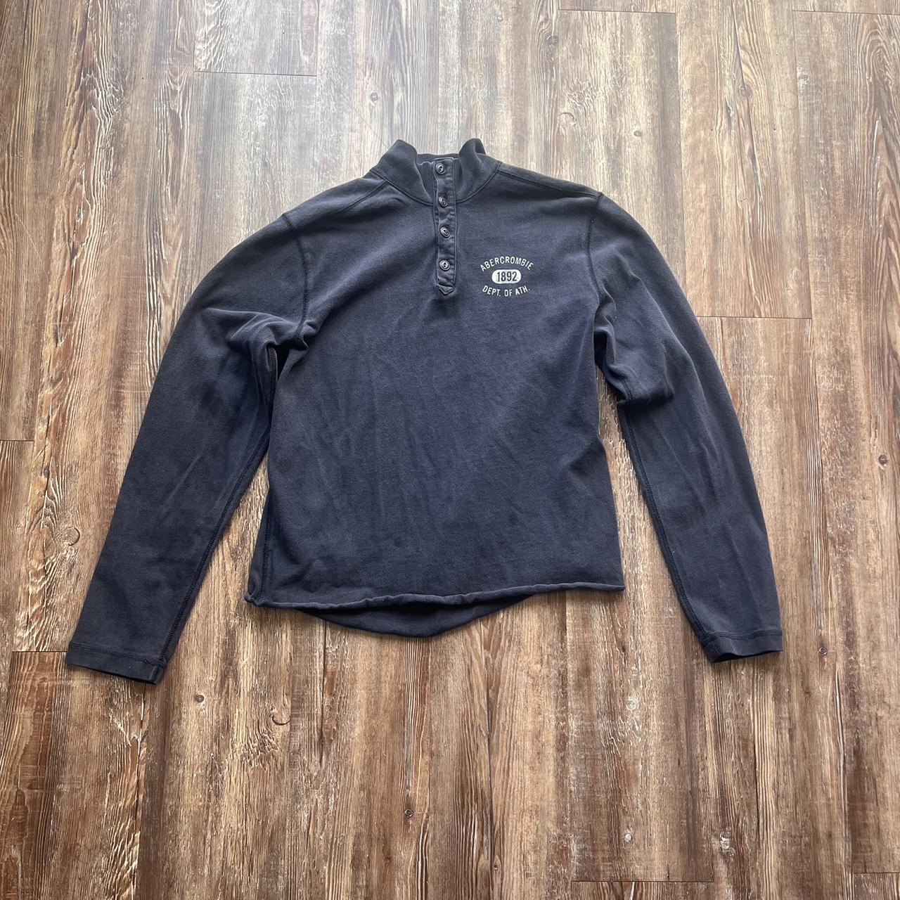 Abercrombie & Fitch Men's Navy and Grey Polo-shirts | Depop