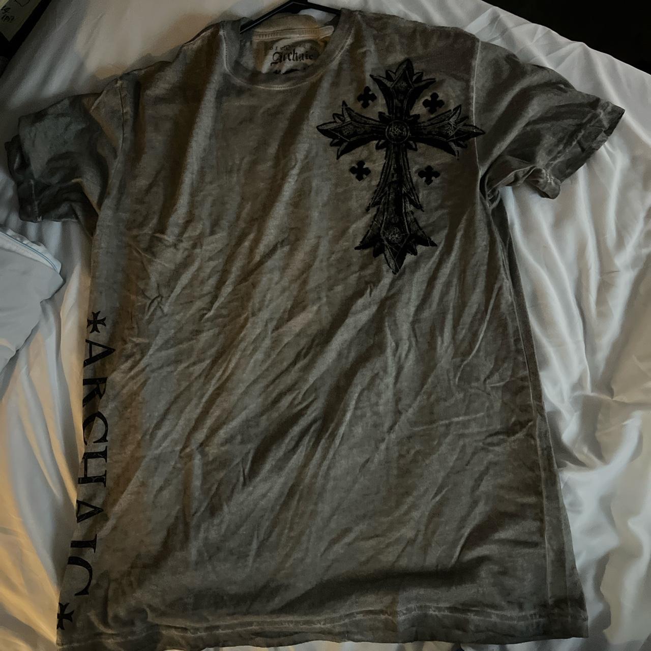 Basic but really cool affliction cross shirt Design... - Depop