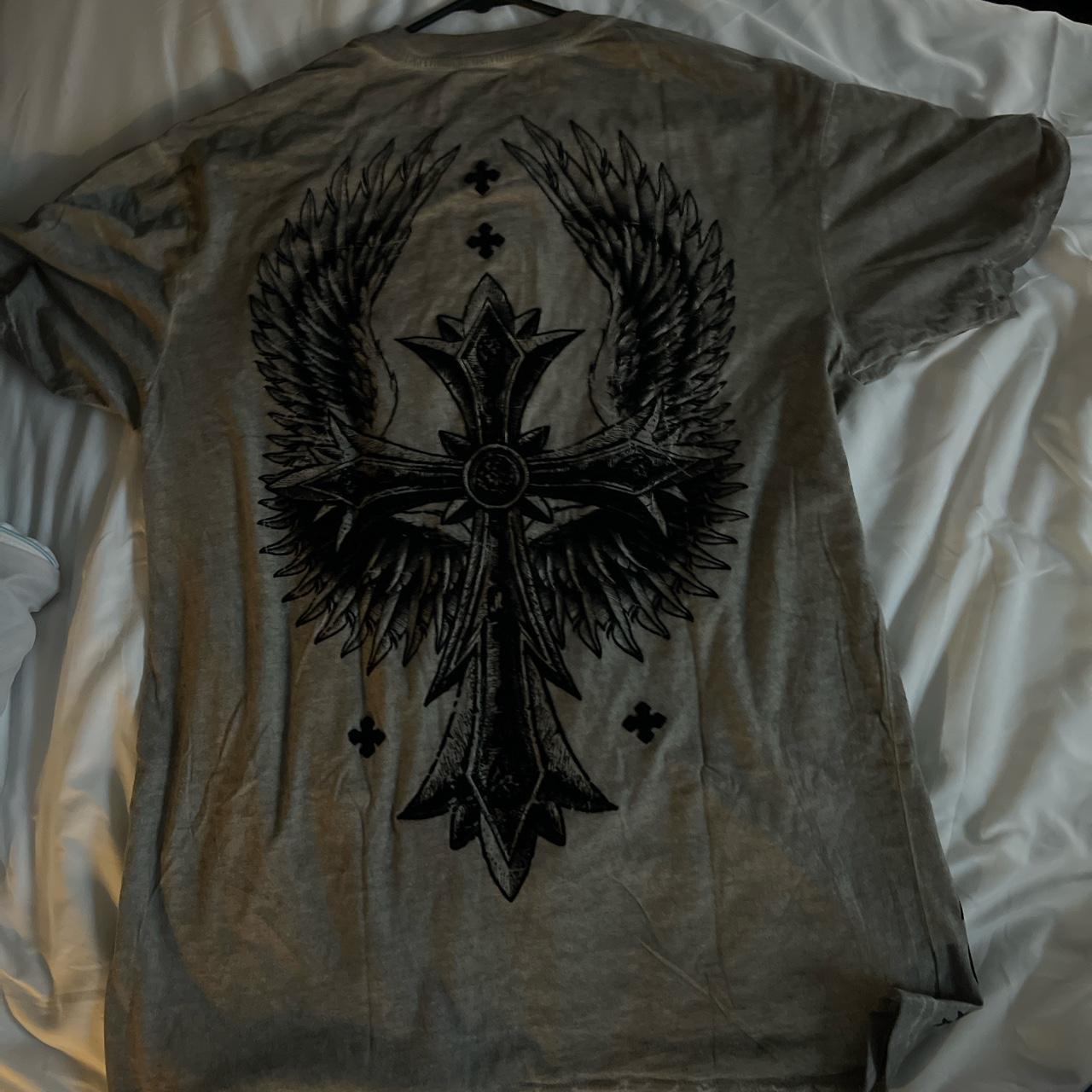 Basic but really cool affliction cross shirt Design... - Depop