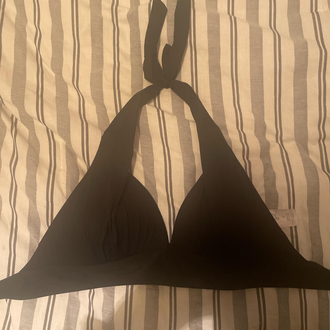 Black Halter Tie Bikini Top Depop