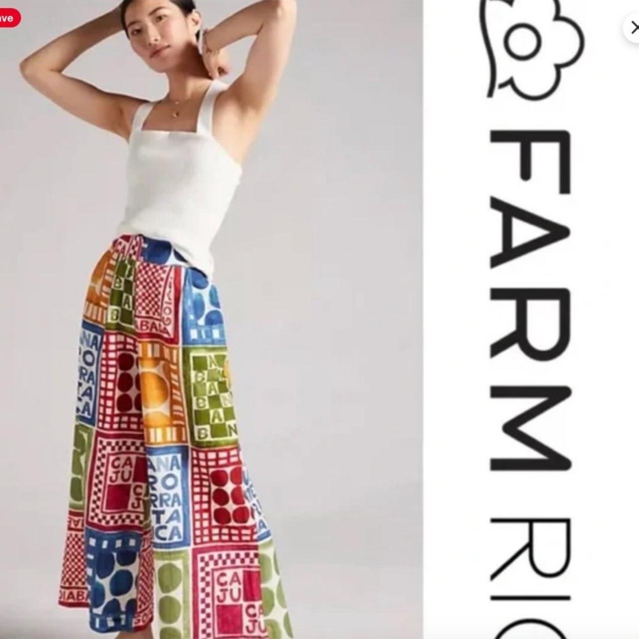 Farm Rio for Anthropologie Multi Colored Cropped... - Depop