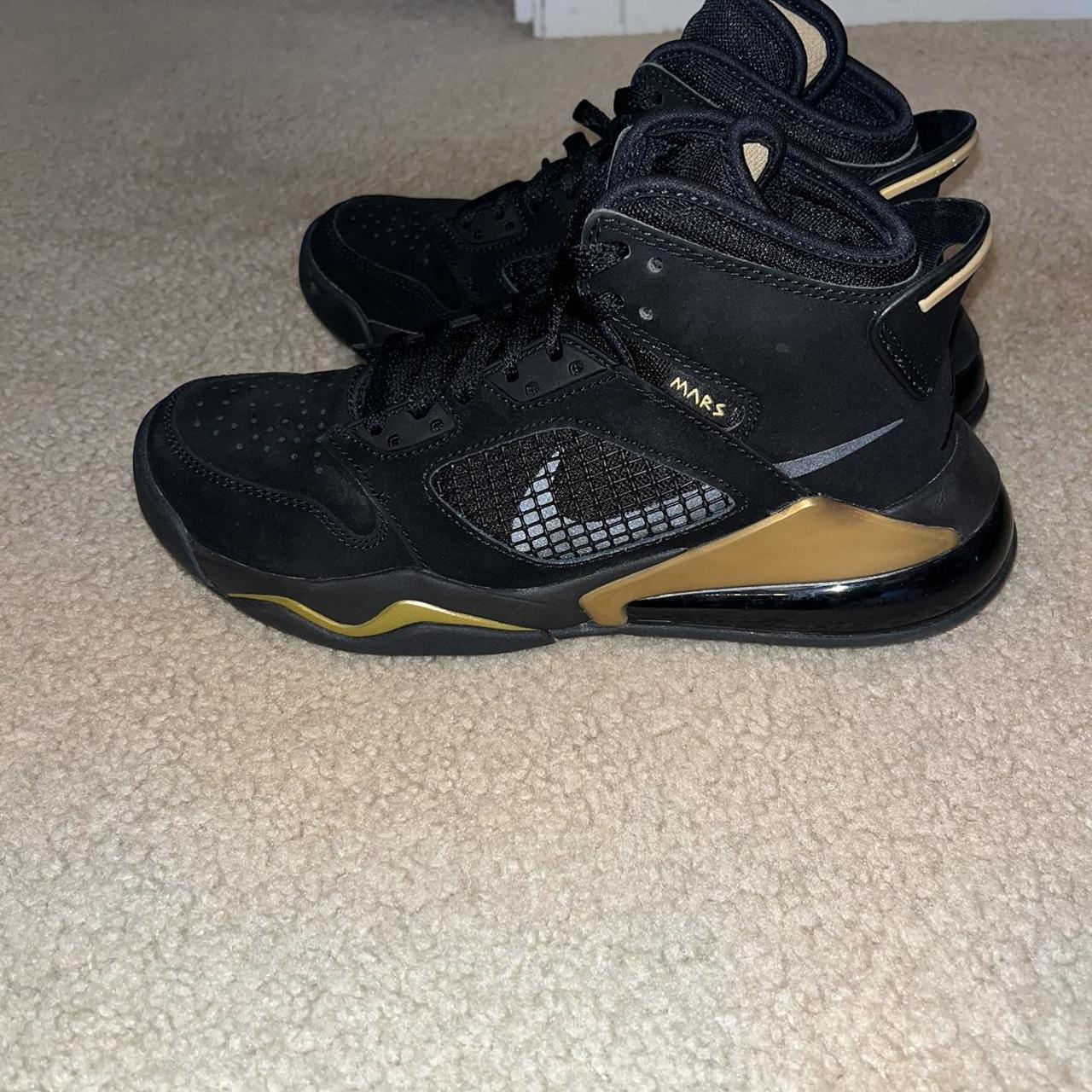 Excellent condition Black Gold Jordan Mars 270. They... - Depop