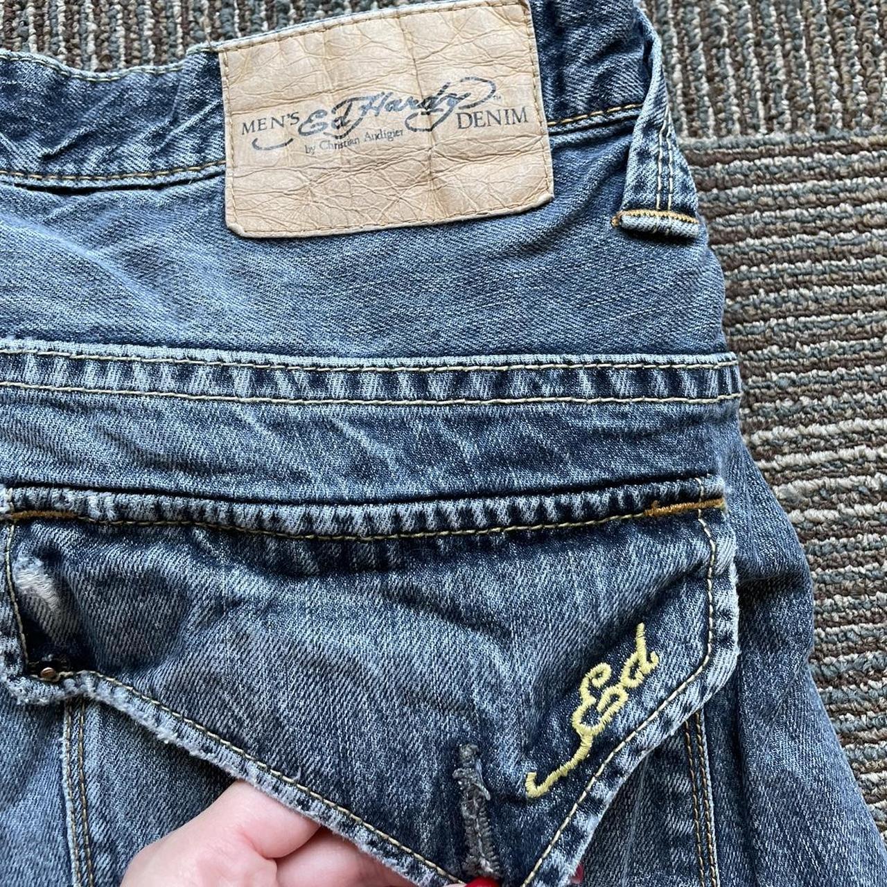 INSANE Ed Hardy Y2K embroidered jeans. Insane... - Depop