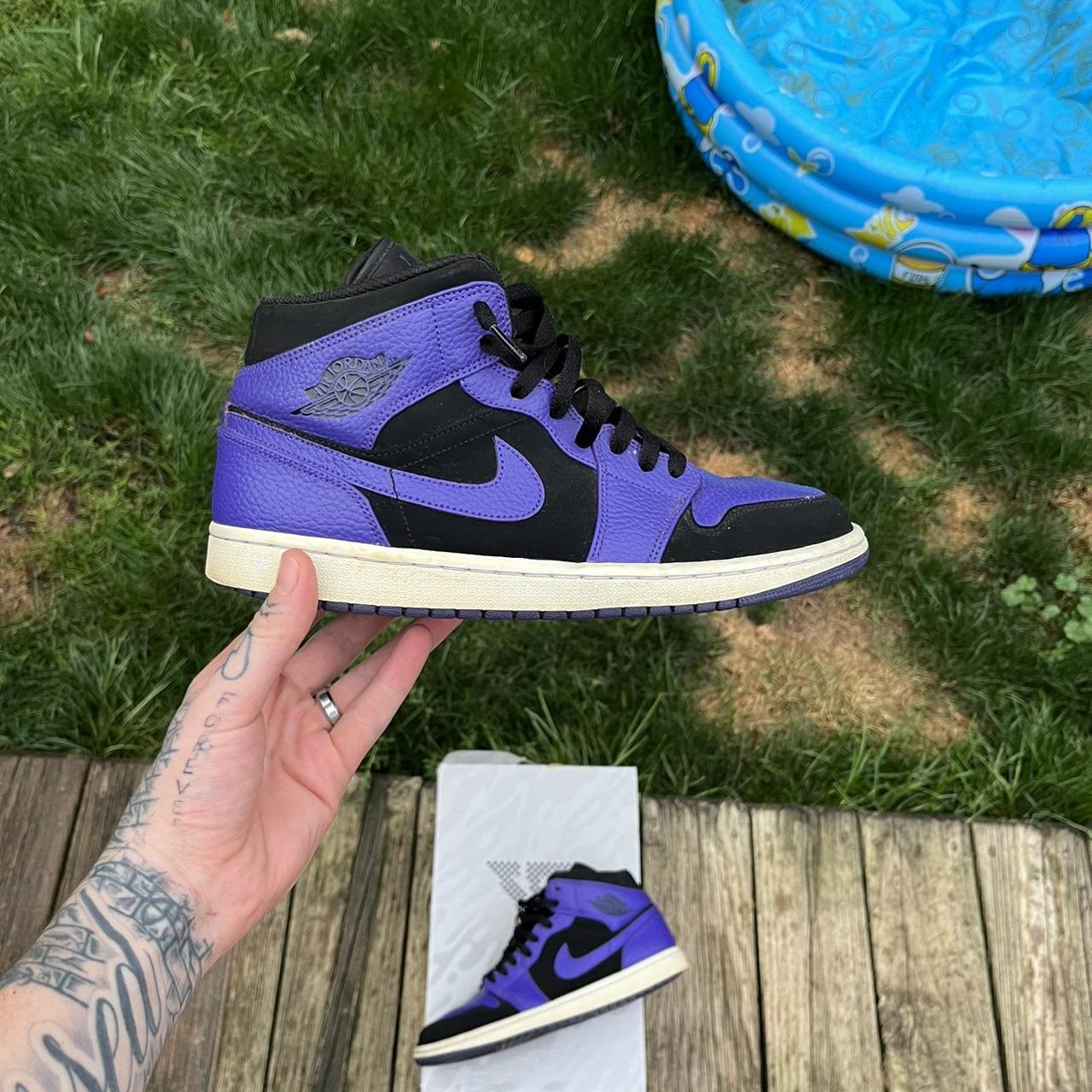 Nike Air Jordan Retro 1 Mid Dark Concord Used... - Depop