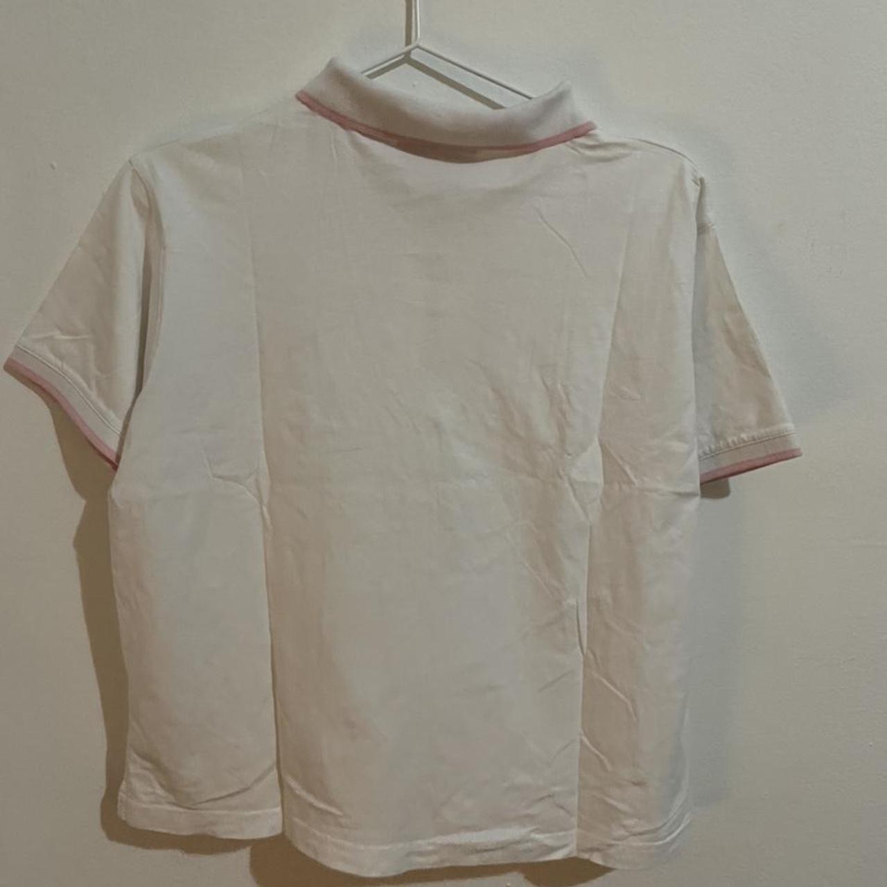 Tail White & pink tennis crop top with zip Size... - Depop