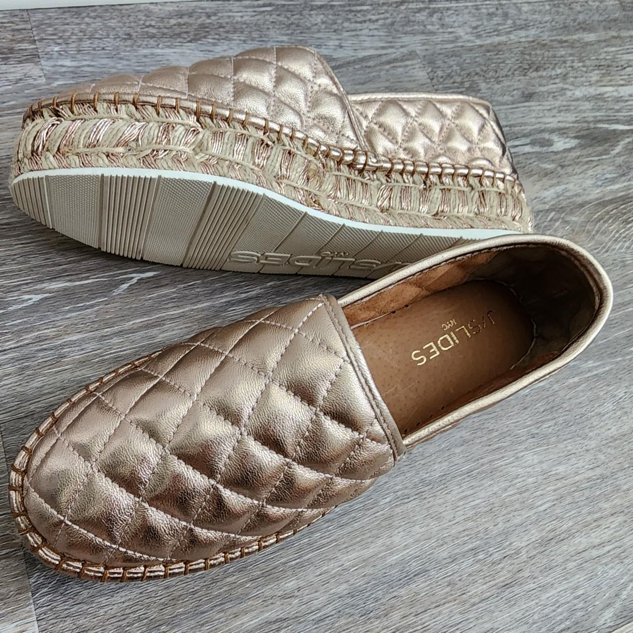 J/Slides NYC. Brand new. Womens size 7.5 metallic... - Depop