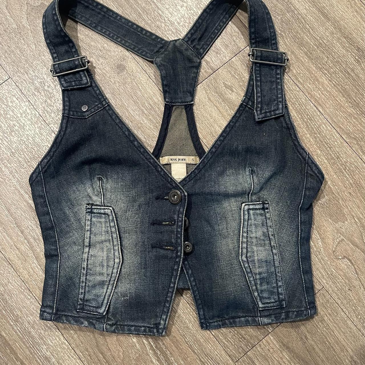 Insane jean vest top - size Small - only selling... - Depop