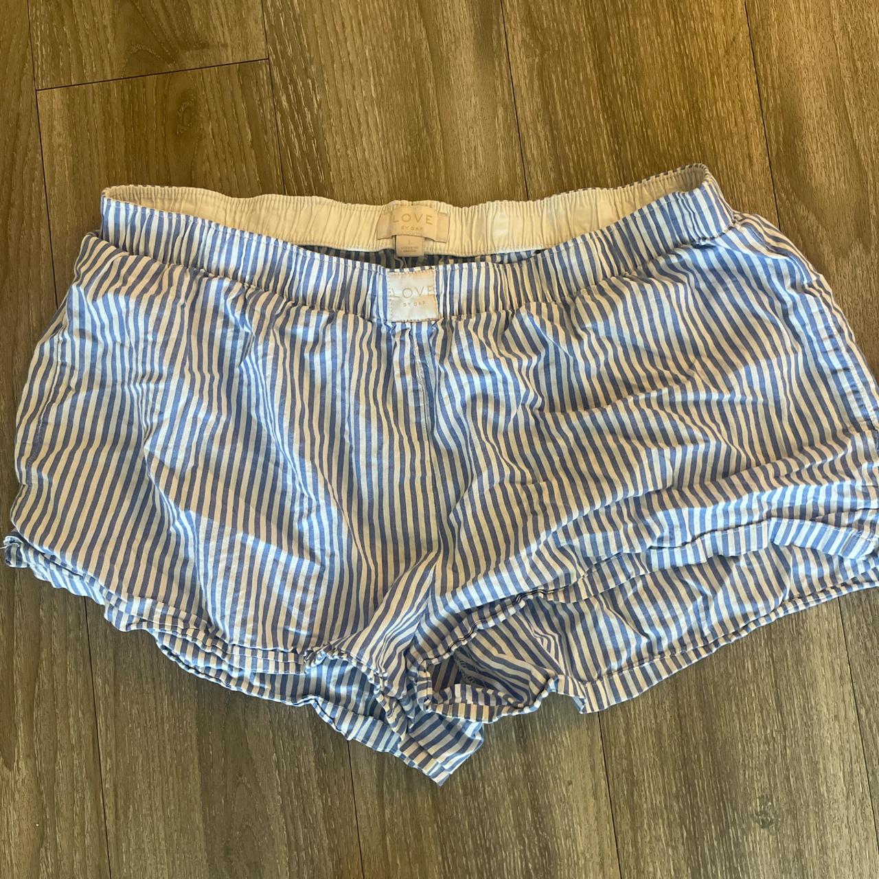 Blue and white striped boxers #boxers -gap size... - Depop