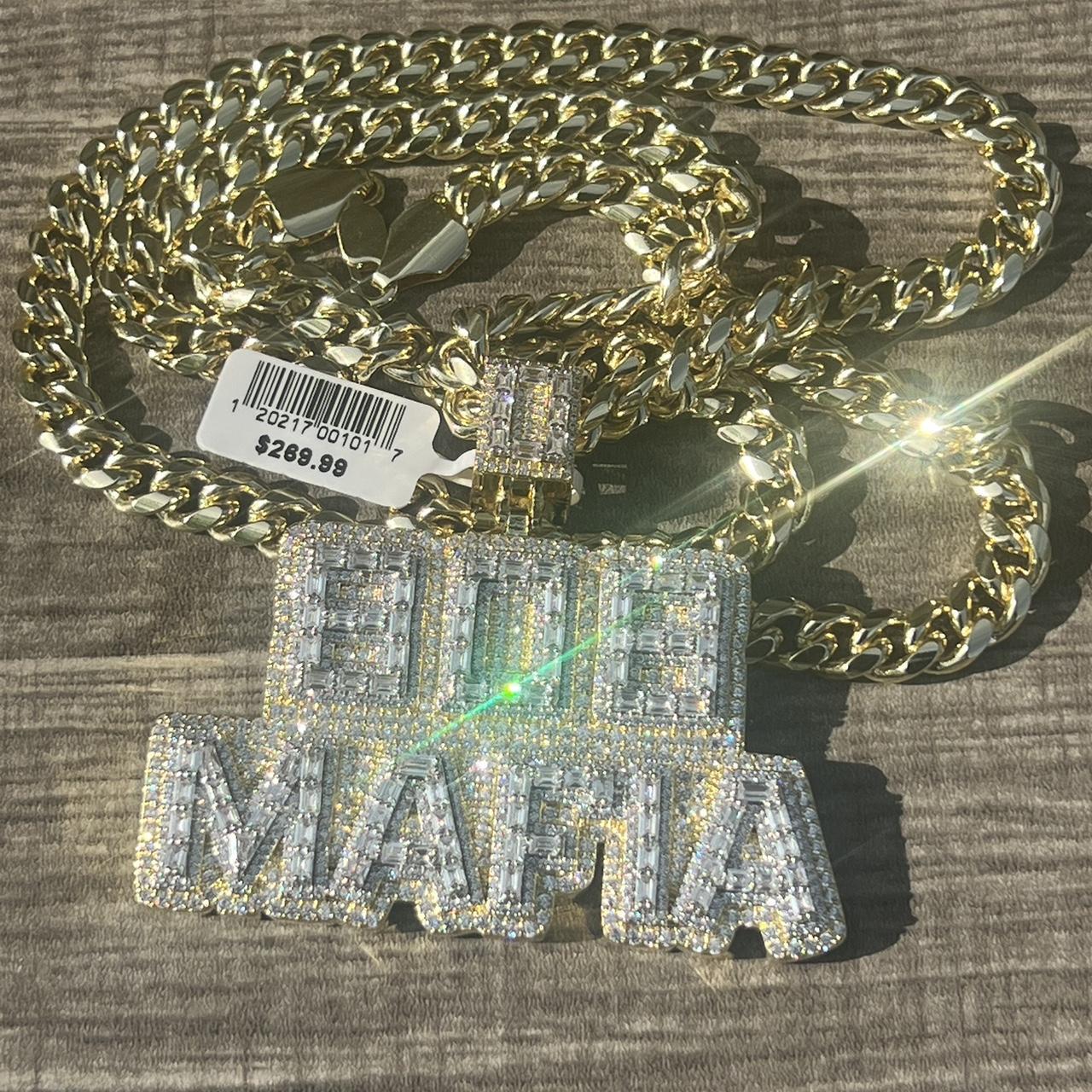 30” GF Cuban Necklace & iced Out “808 MAFIA”... - Depop