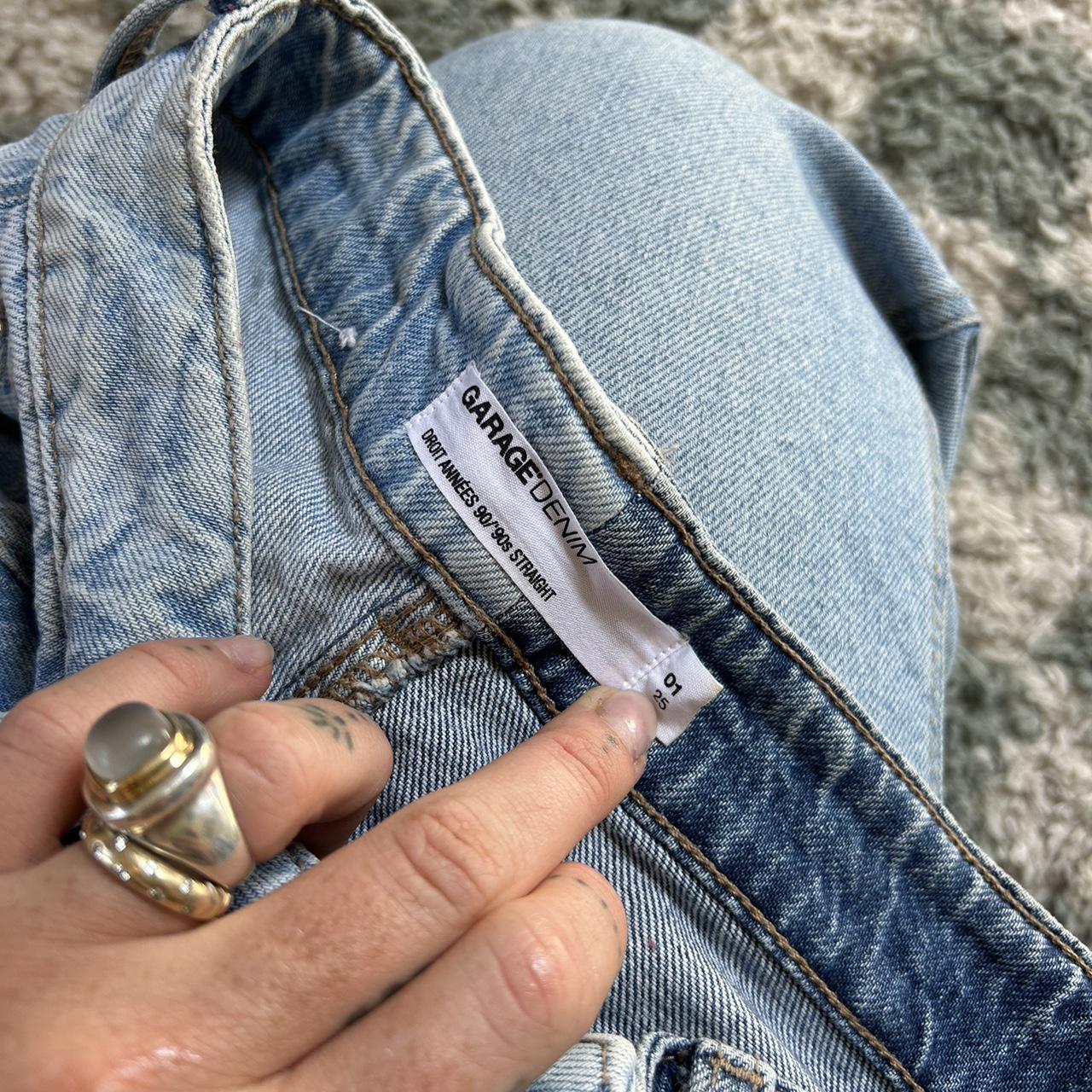 Garage two tone distressed wide leg high waisted... - Depop