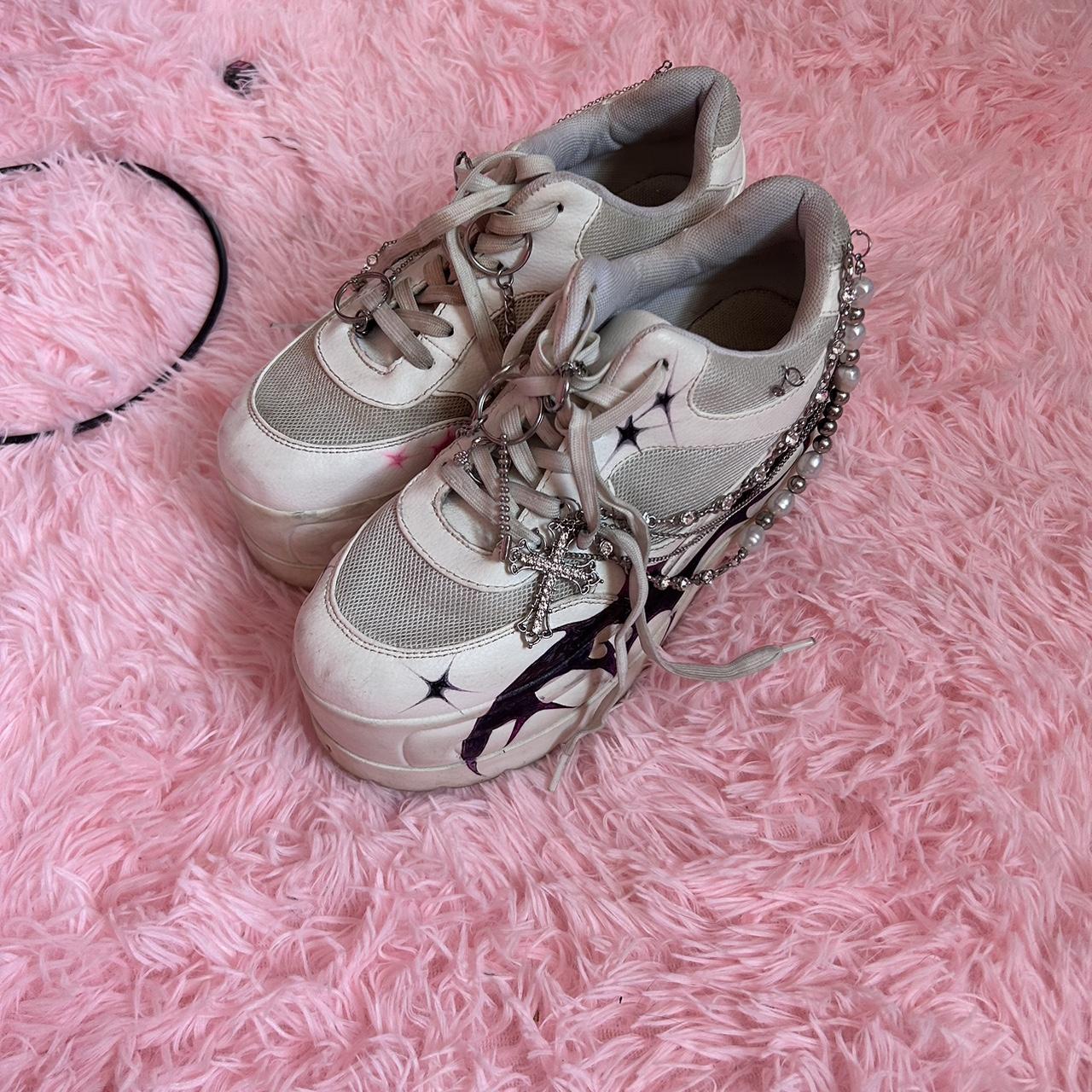 Custom platform shoes, brand is divided in a size 7... - Depop