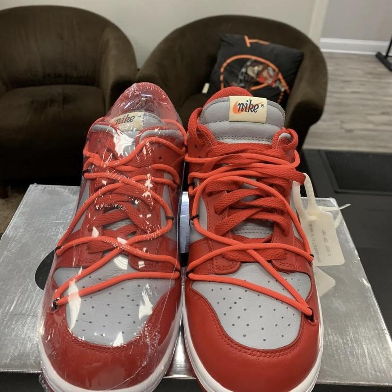 Off white dunk low red university - Depop