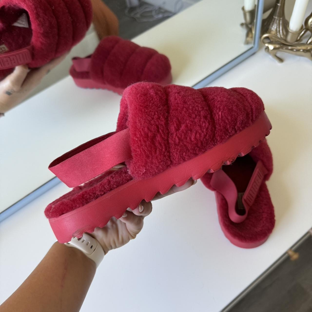 red platform Ugg slippers - Depop