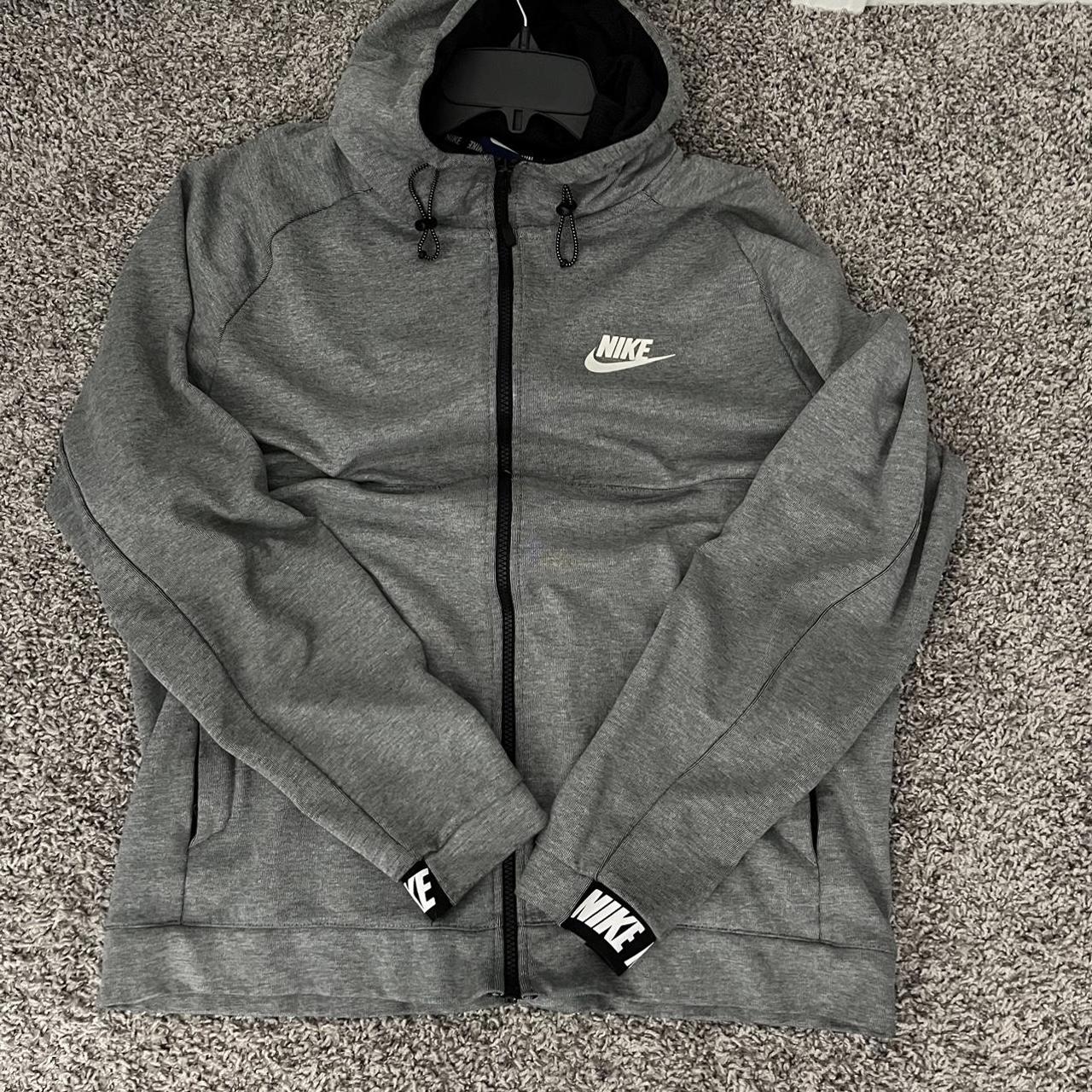 Nike Tech Style Grey Zipup Hoodie Nike Streetwear Depop