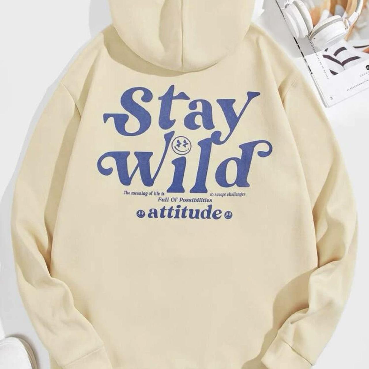 Stay Wild Hoodie #vintagehoodie #vintage #college... - Depop