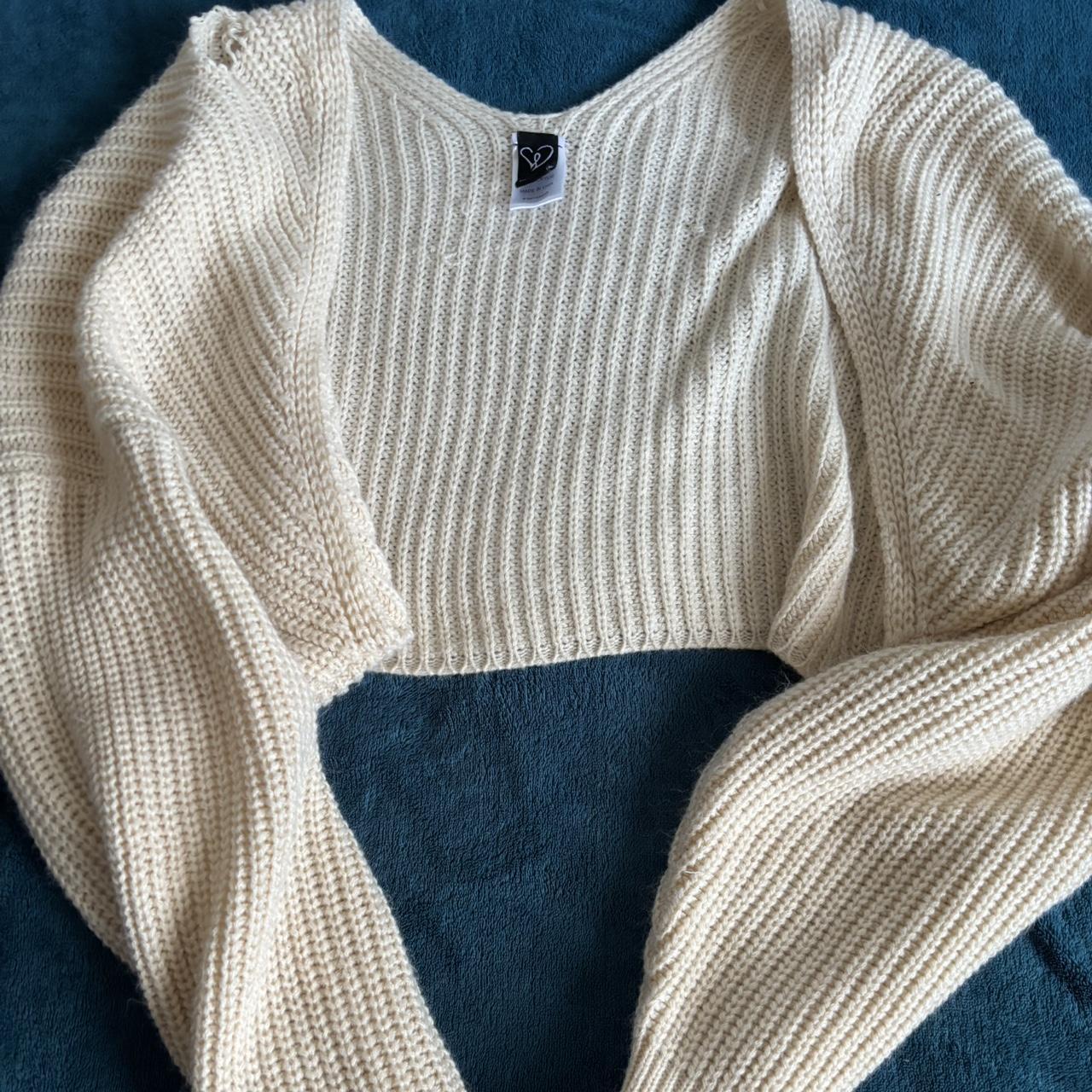Windsor cream color cardigan (is ripped on the right... | Depop