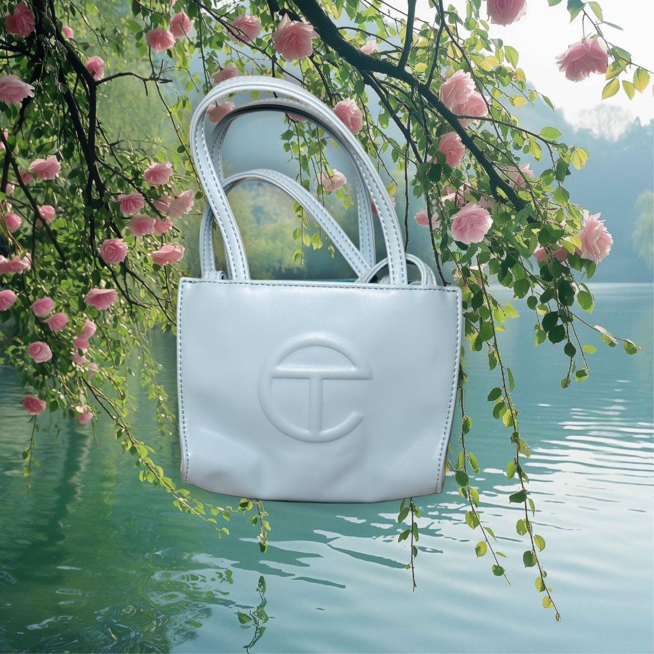 Cute baby blue TELFAR bag. There is some... | Depop