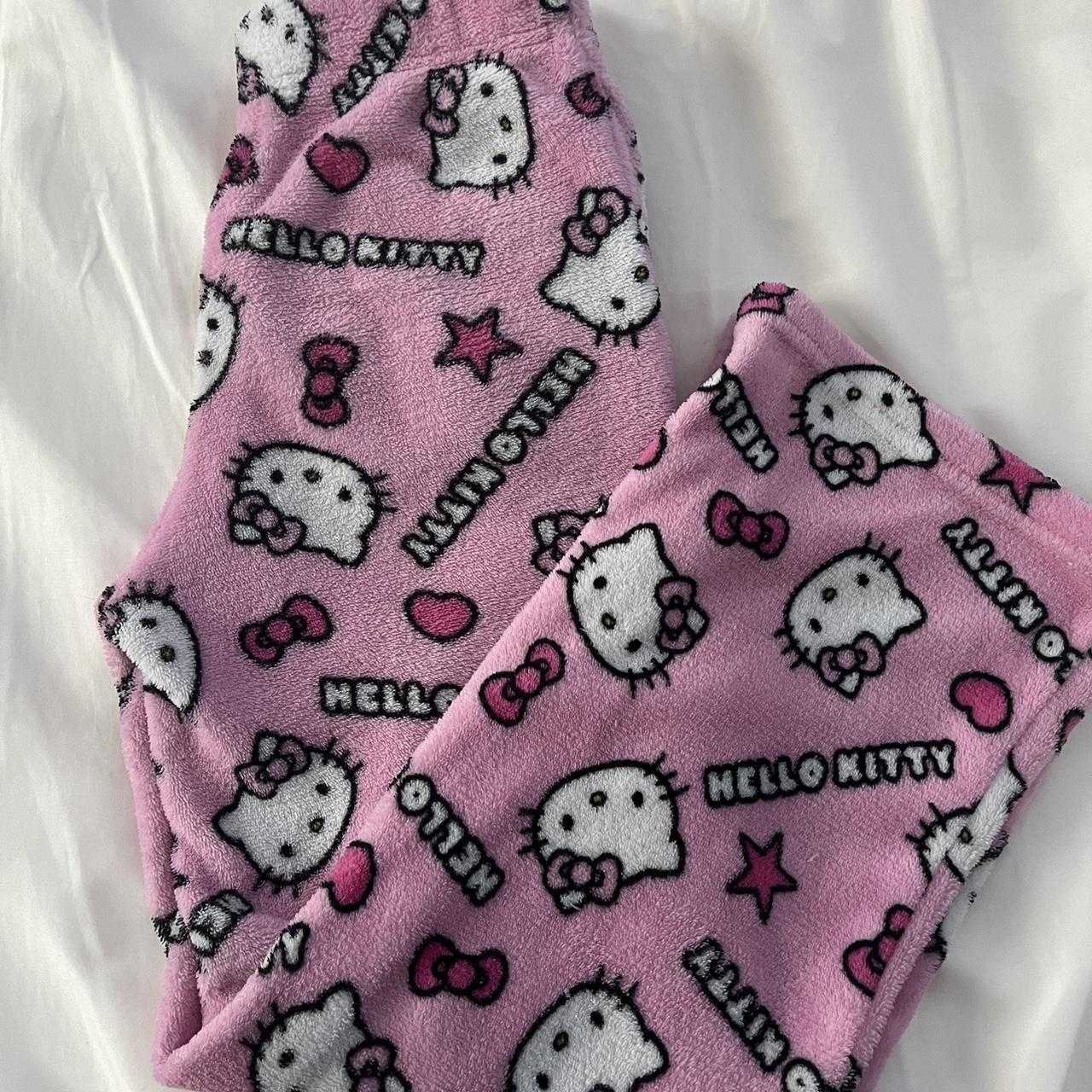 pink hello kitty forever 21 pj pants size 9-10... - Depop