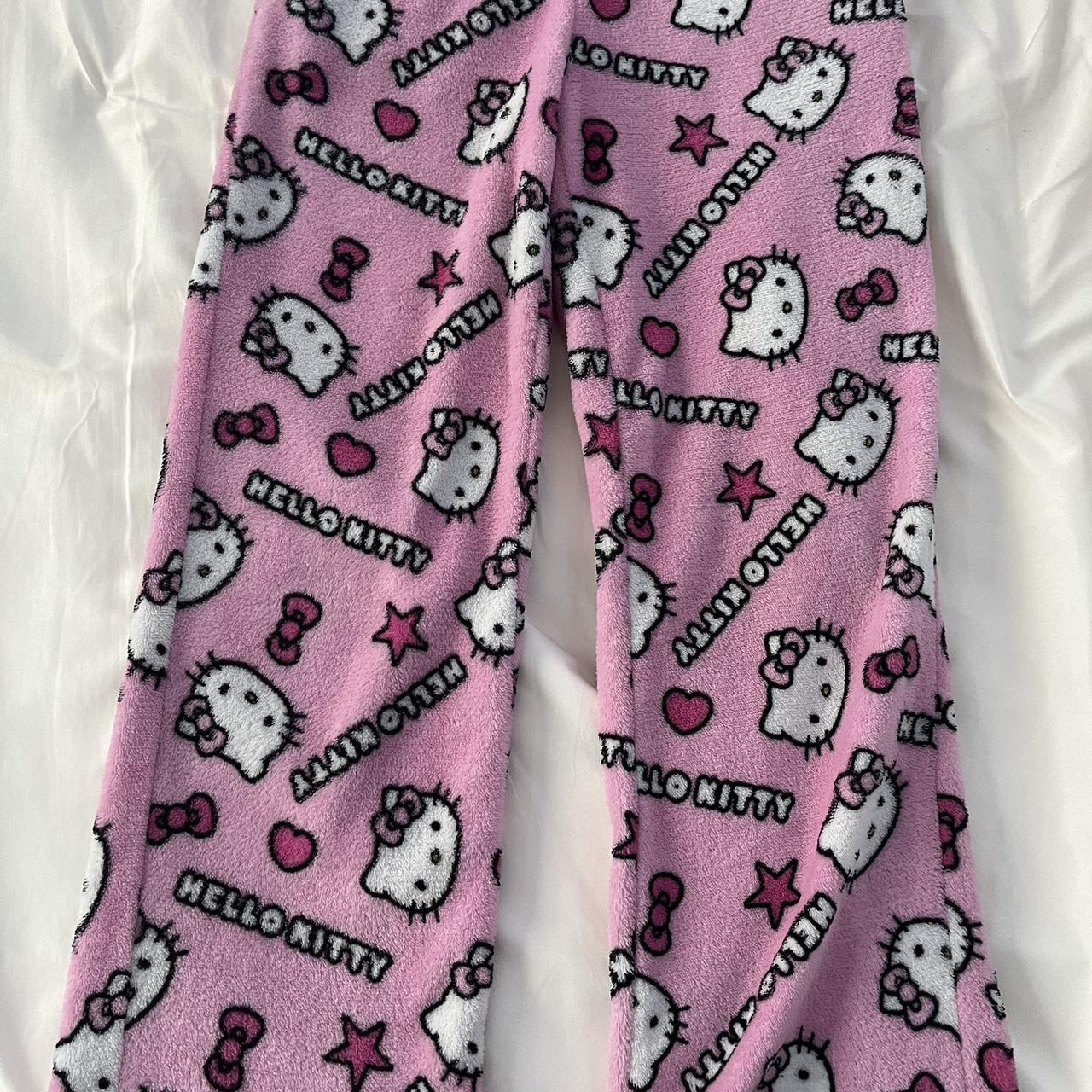 pink hello kitty forever 21 pj pants size 9-10... - Depop