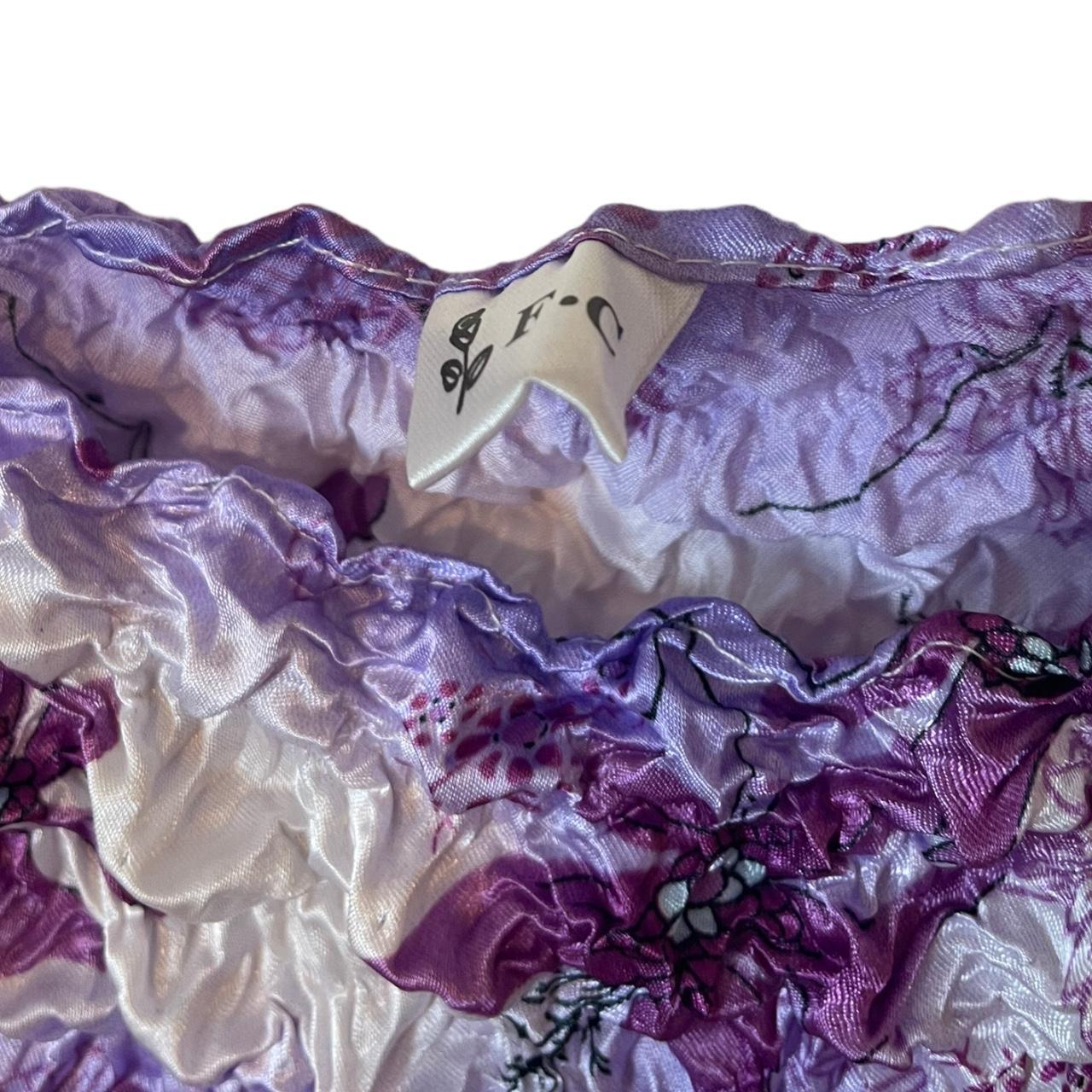 Purple popcorn scrunch shirt Lavender and white,... - Depop