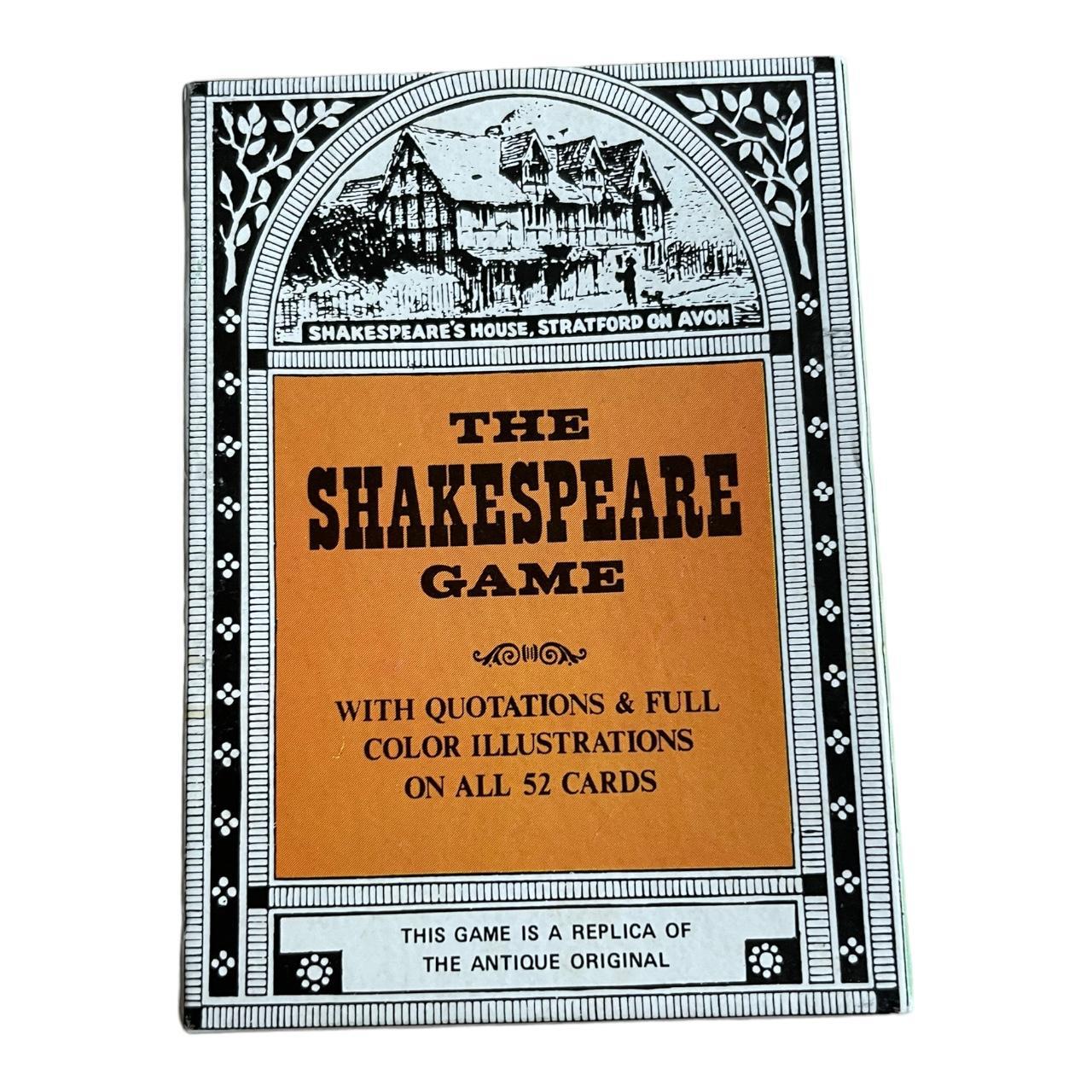 The Shakespeare Game Vintage card game - plays... - Depop