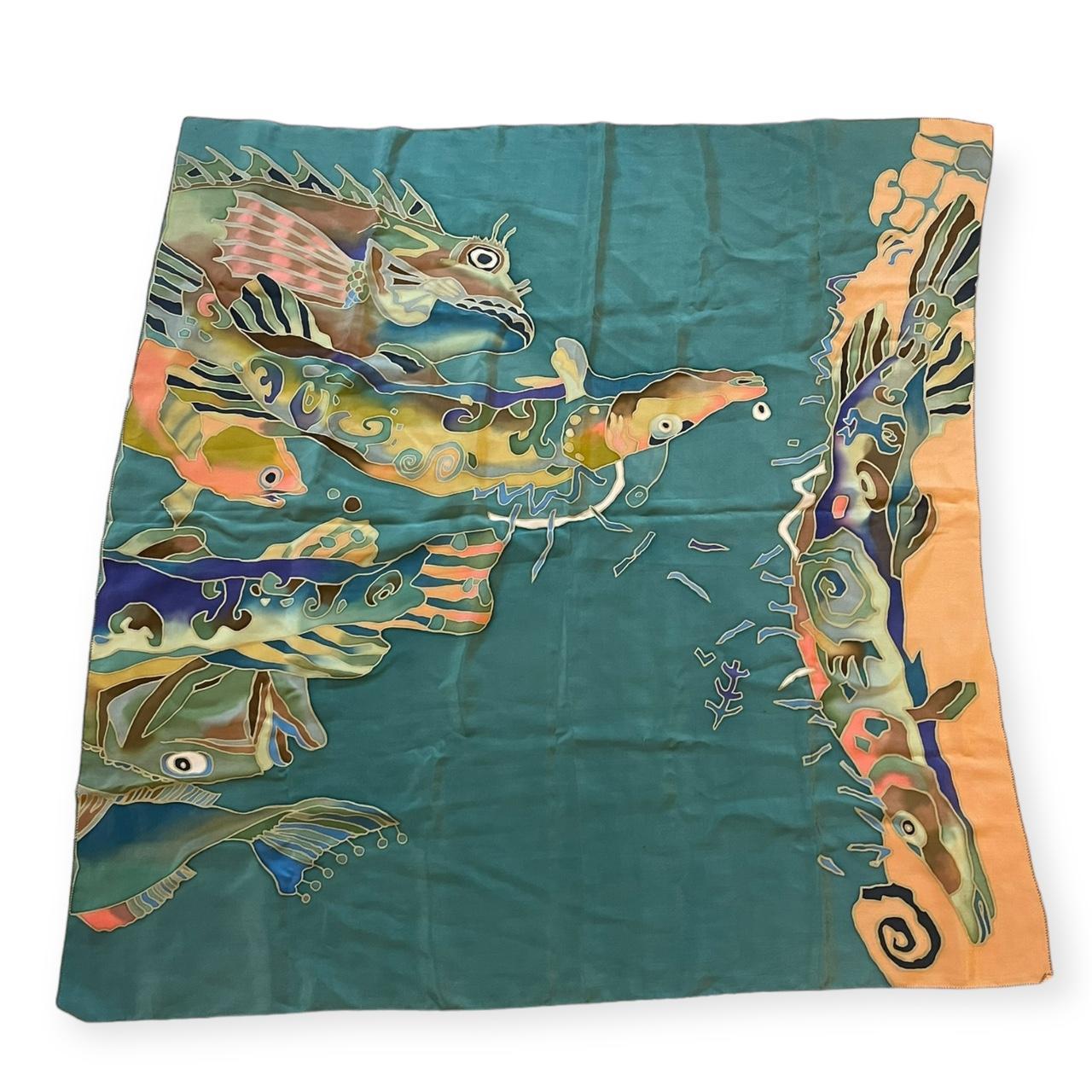 Kooky fish scarf Large 27” scarf with funky fish... - Depop