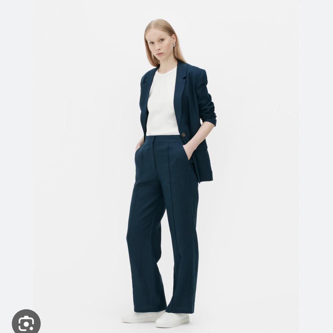 The primark edit 100% linen navy trousers. Amazing... - Depop