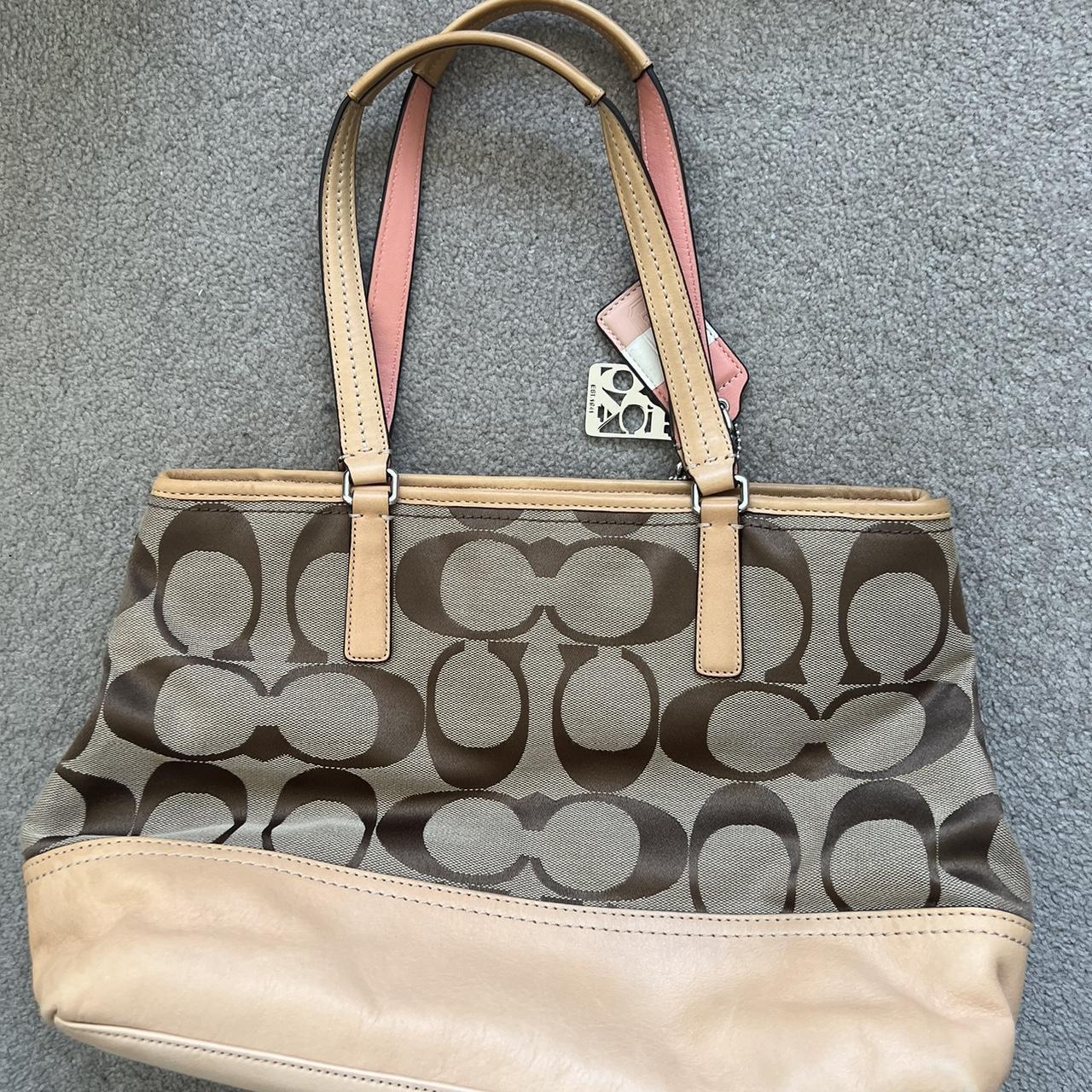 Vintage Coach Tan Monogram Tote Bag Perfect for... - Depop