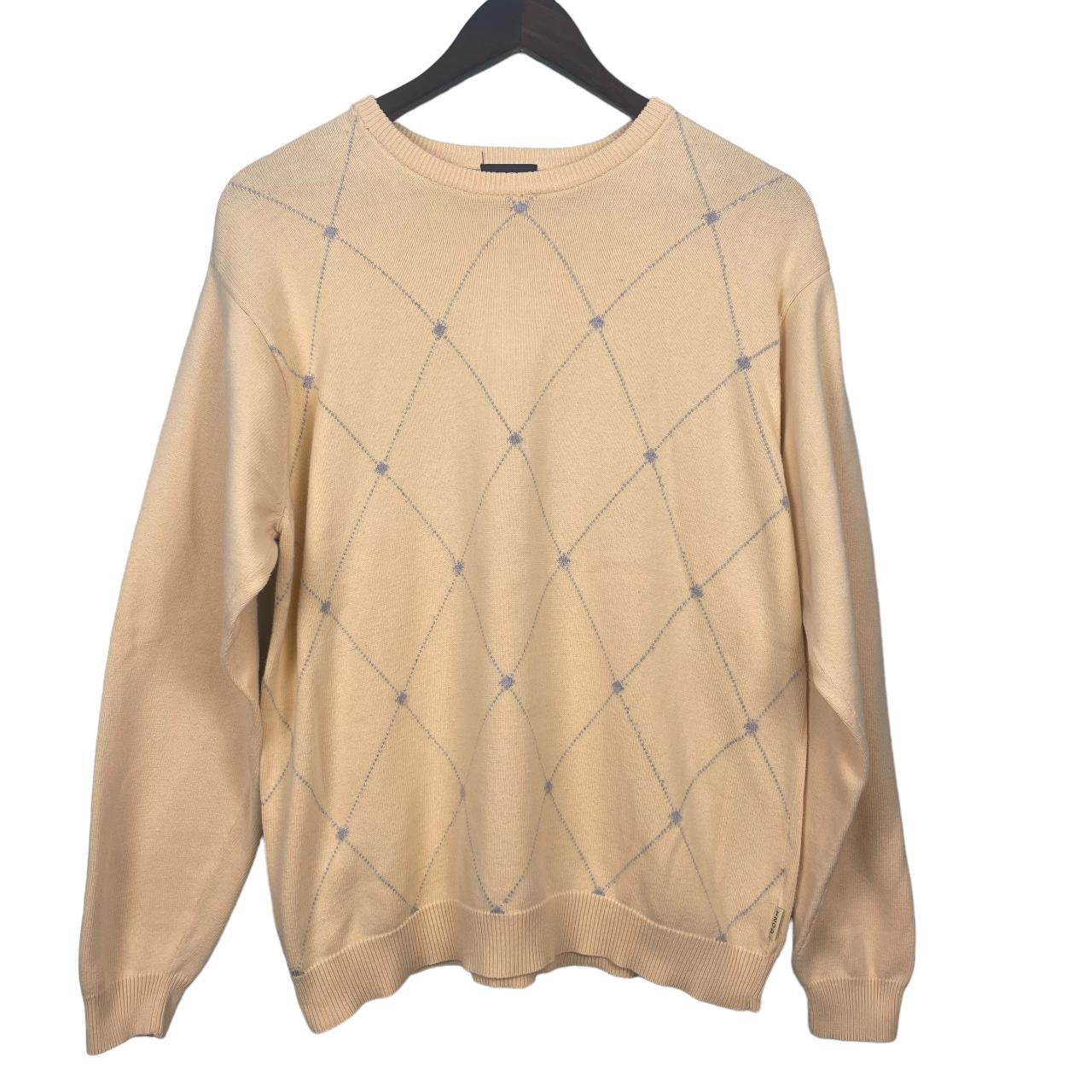 IZOD Yellow Pullover Sweater Men's SZ M Crew Neck... - Depop