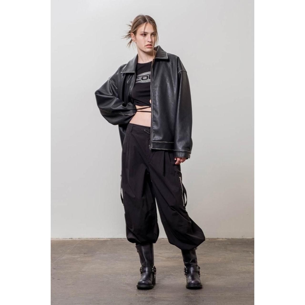 Front Zip Faux Leather Jacket. Collared. Zip up... | Depop