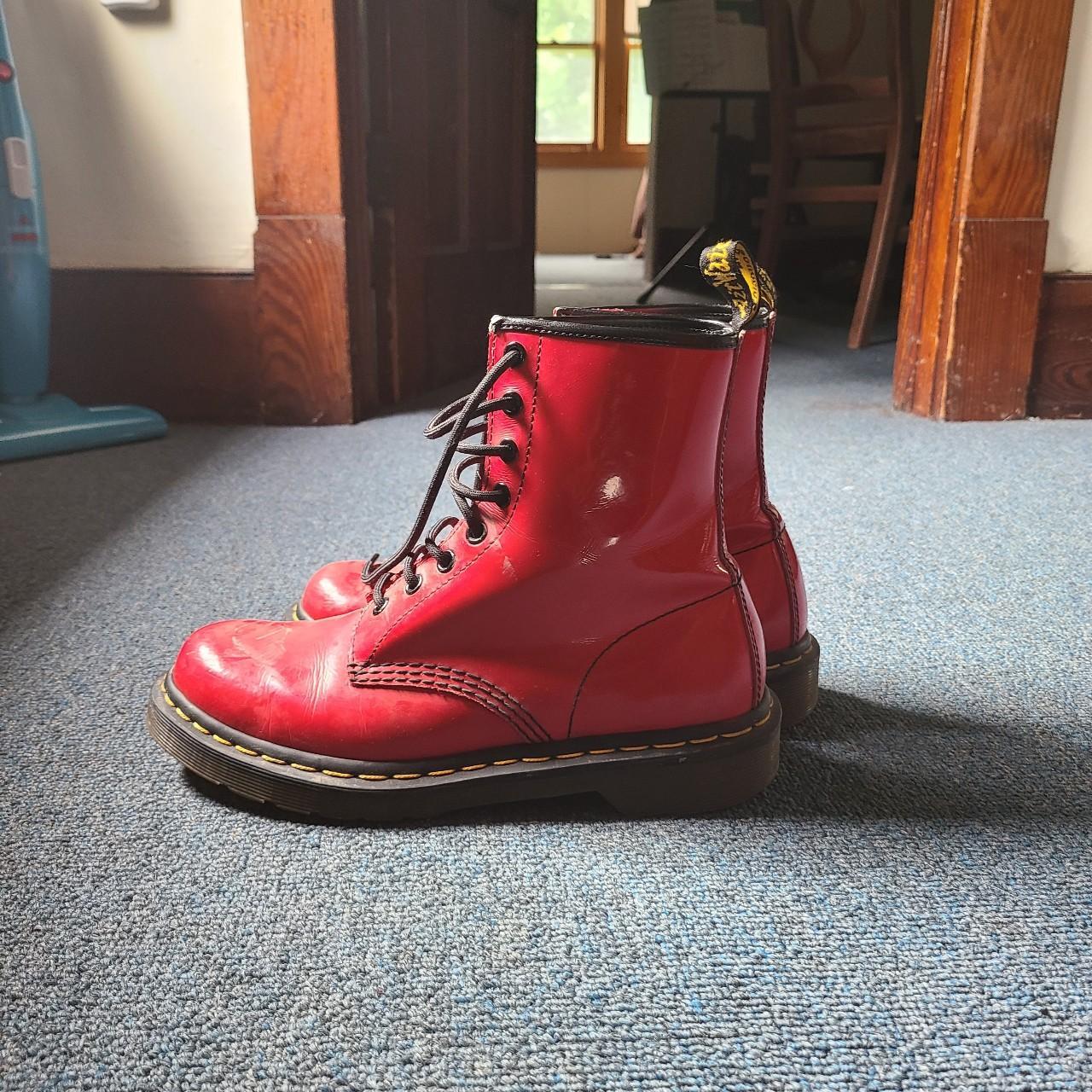 Dr. Martens Women's Red Boots | Depop