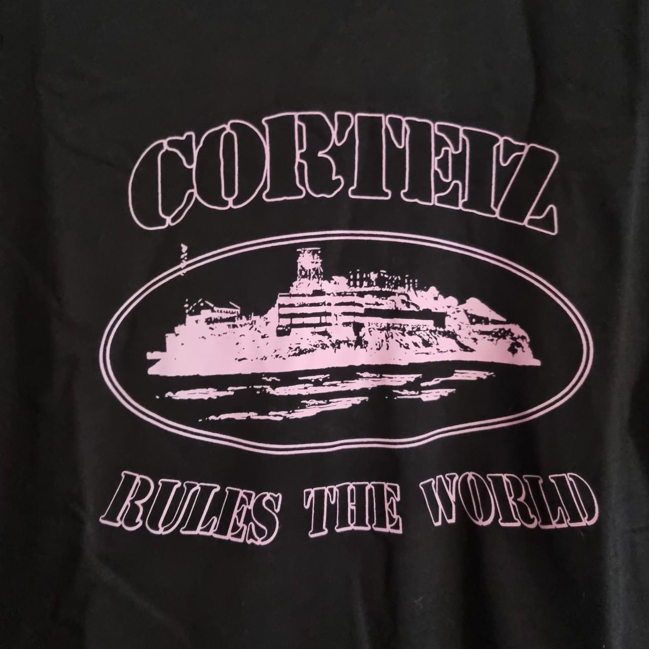 CORTEIZ baby pink tee Alcatraz logo Size L open to... - Depop