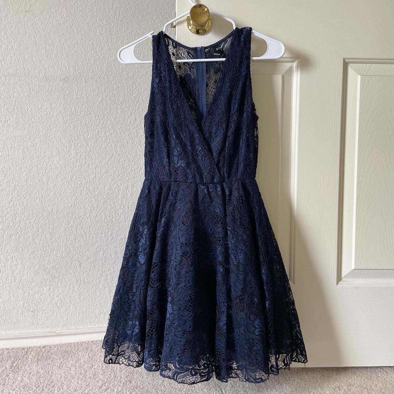 Blue navy Windsor dress. Doesn’t say size but i’m... - Depop