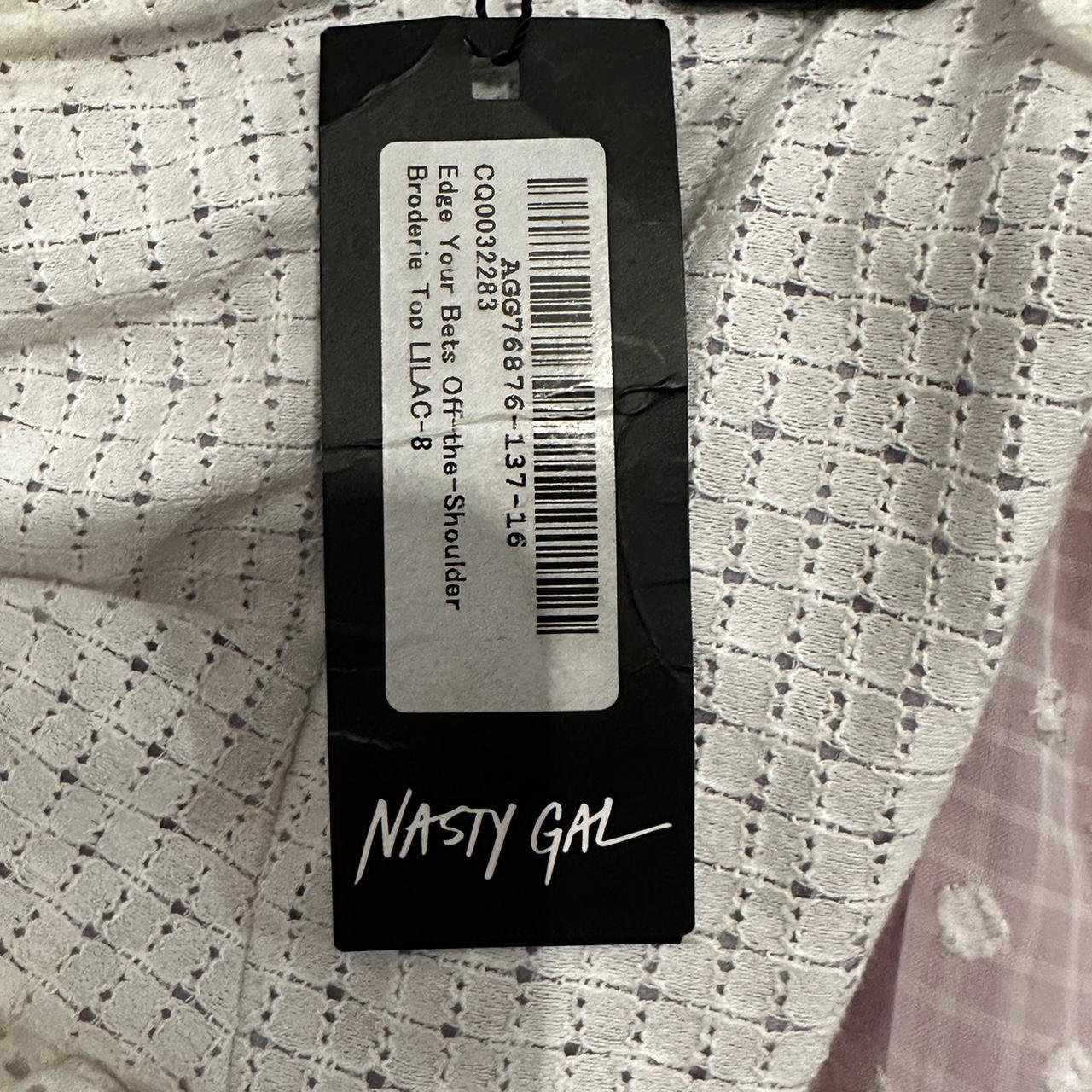 Nasty Gal off the shoulder lace white and purple /... - Depop