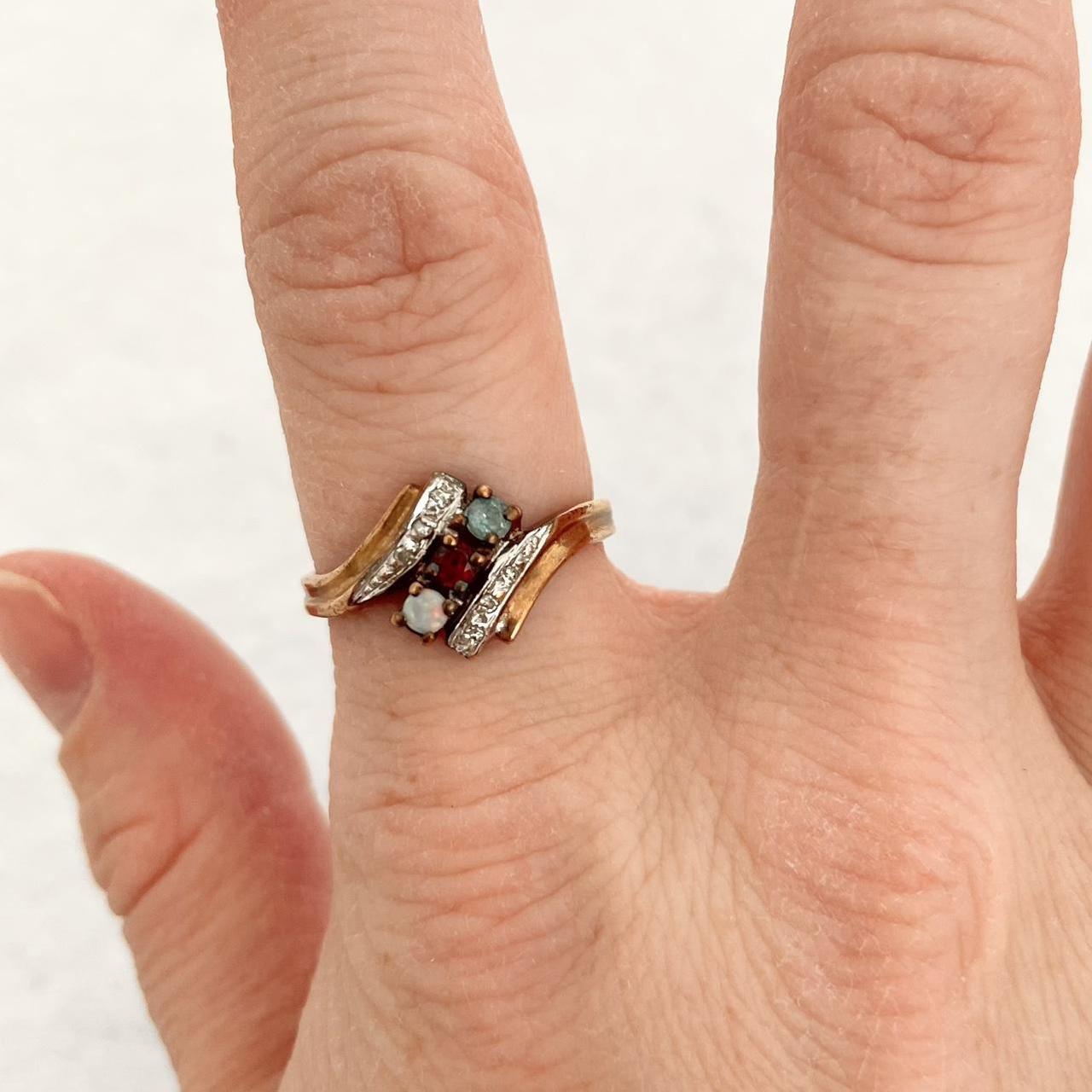 10K PC gold mothers ring Includes diamonds, opal,... - Depop