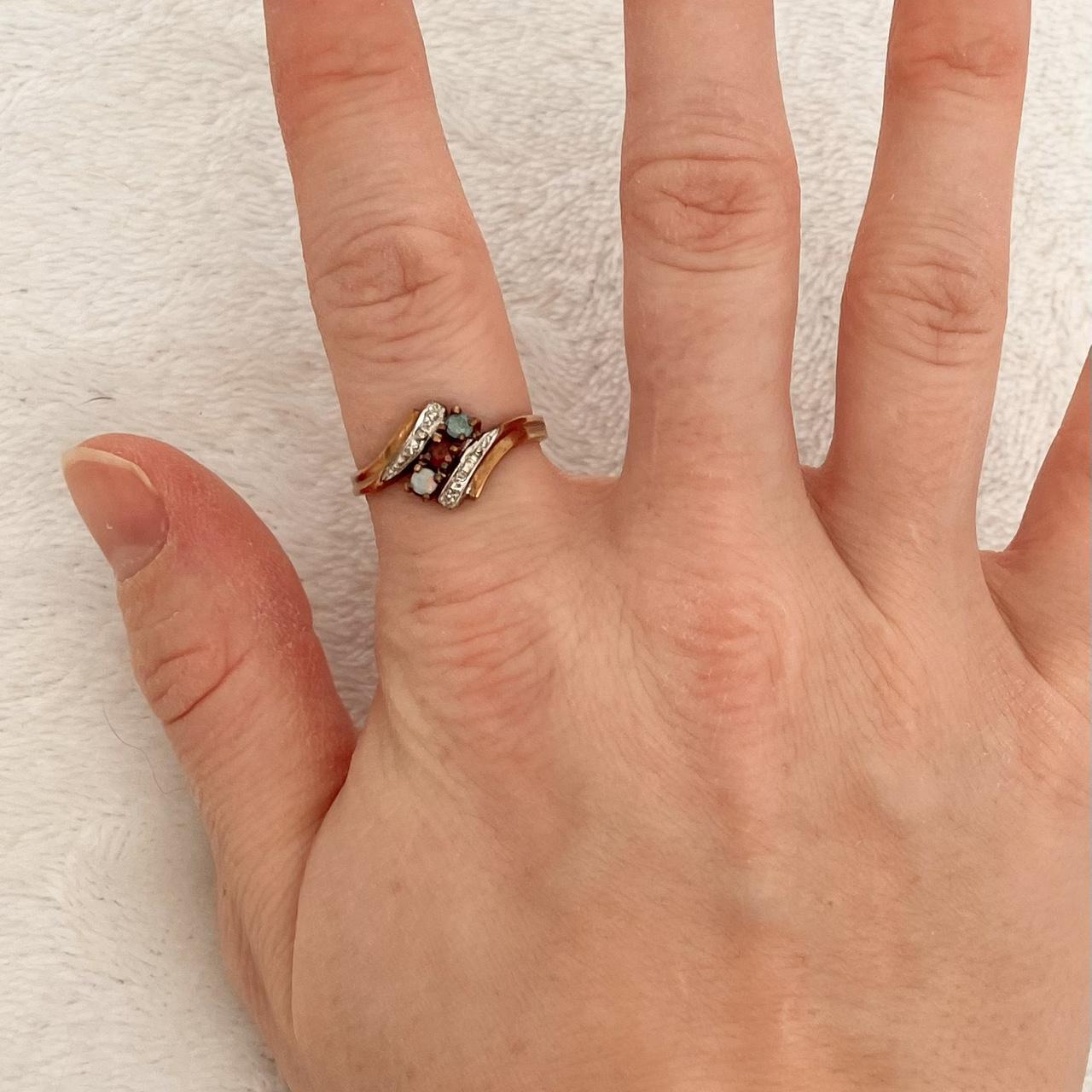 10K PC gold mothers ring Includes diamonds, opal,... - Depop