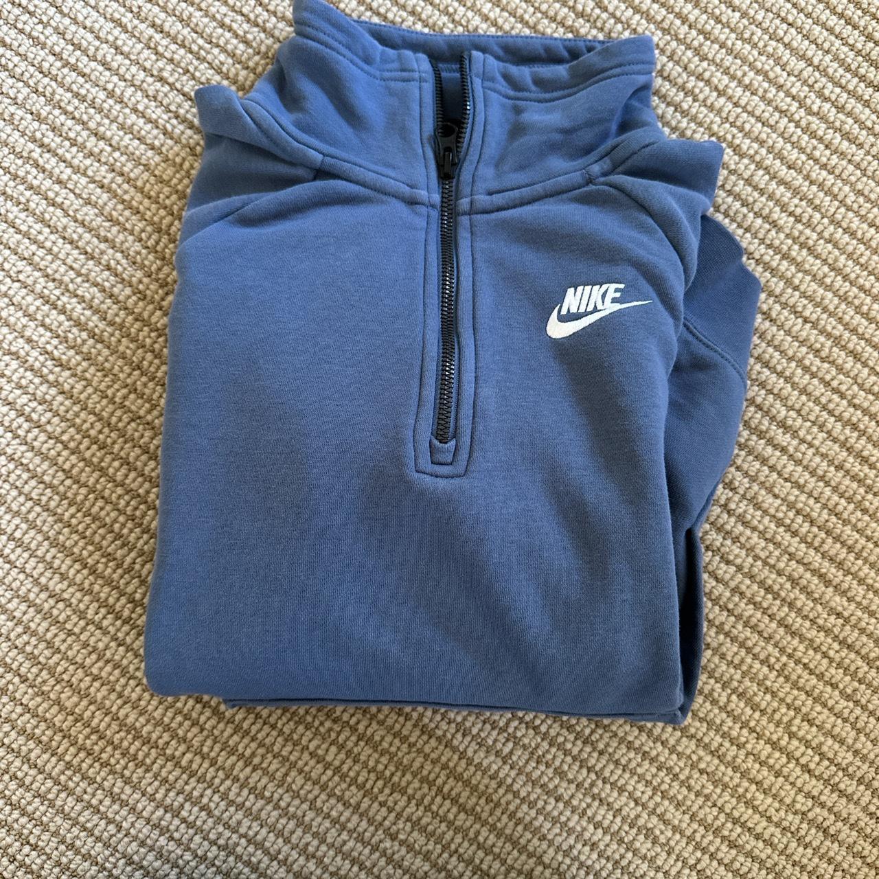 Nike quarter zip light navy sweatshirt - Depop