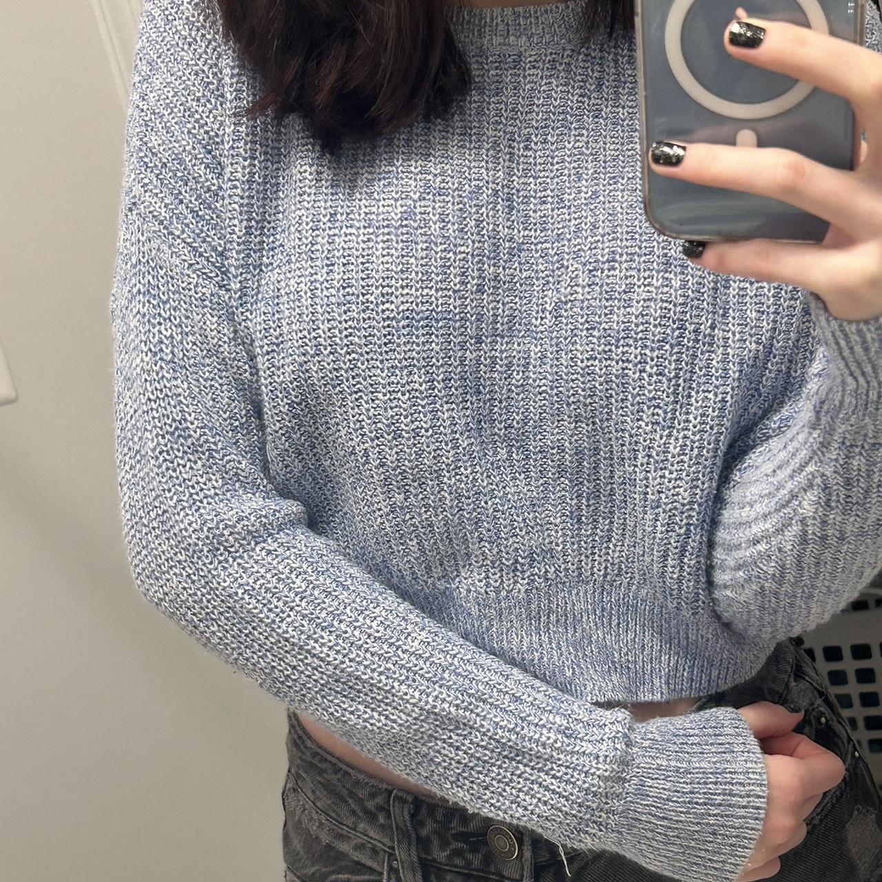 Light blue cropped sweater! 💙 REALLY COMFY!! XS BUT... - Depop