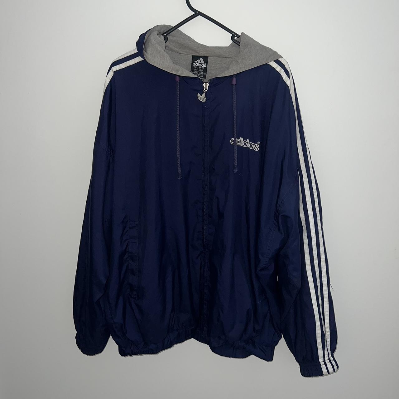 Adidas Jacket Size Large fits true - Depop