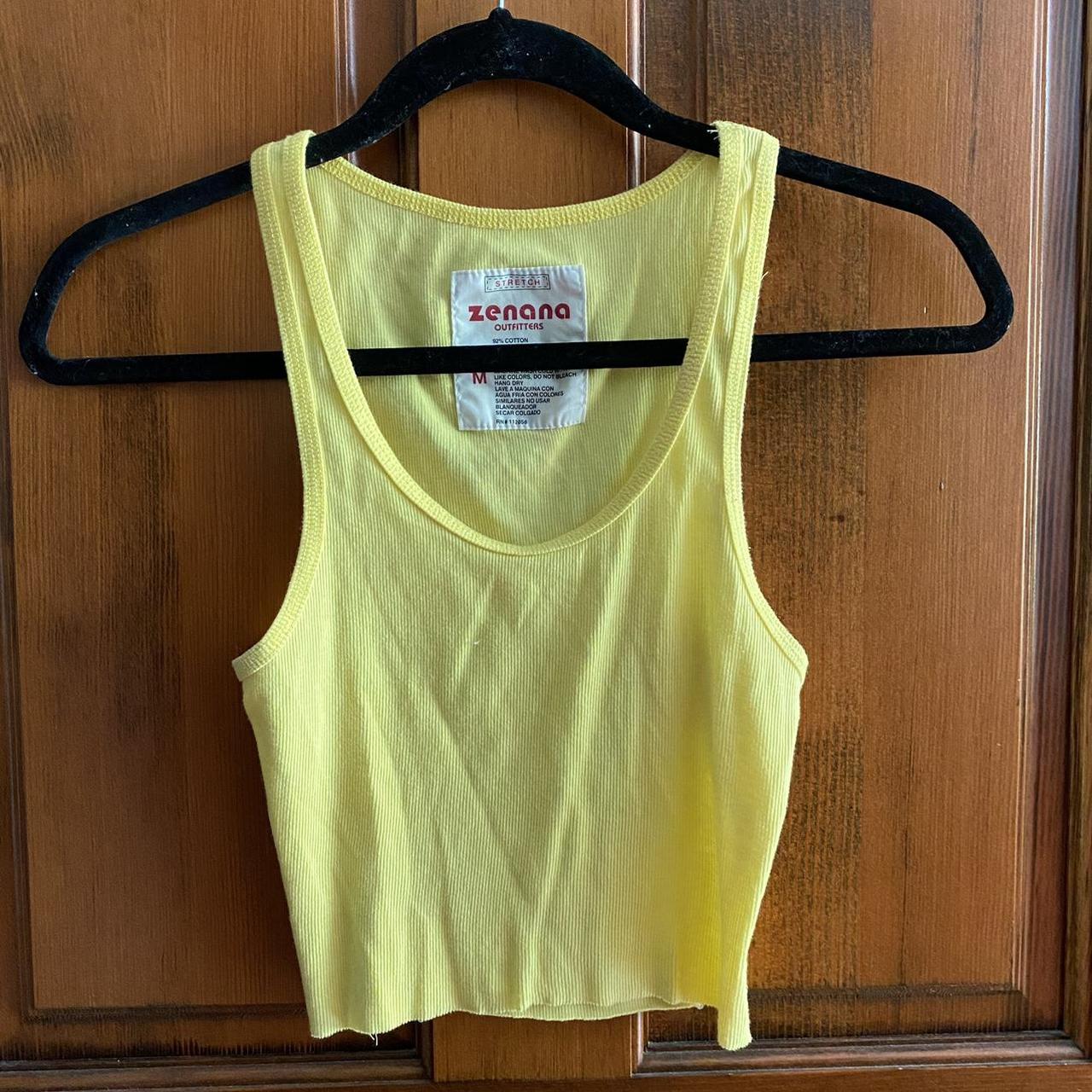 yellow ribbed tank top! brand is Zenana outfitters... - Depop