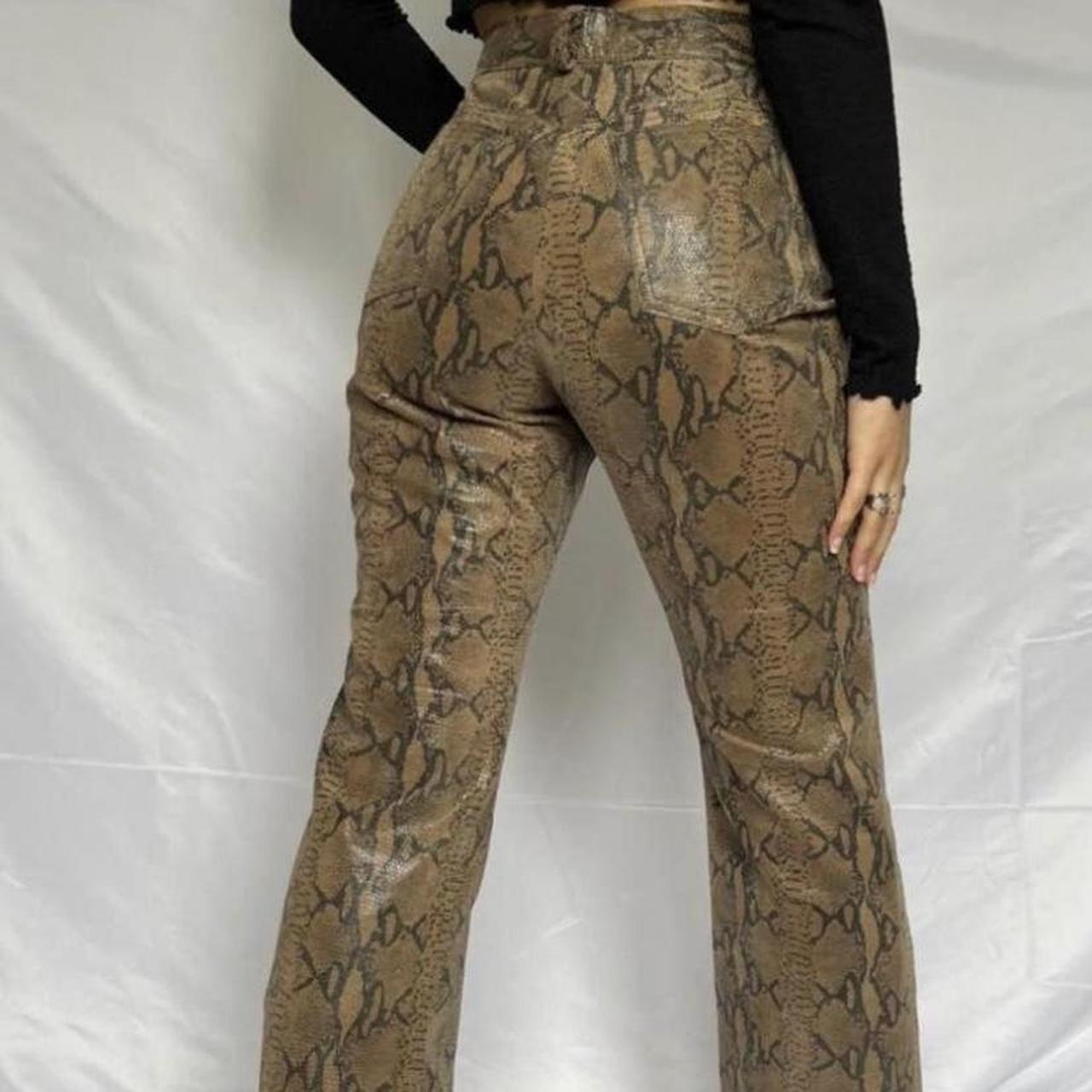 VINTAGE PYTHON LEATHER PANTS Holy smokes these are... - Depop