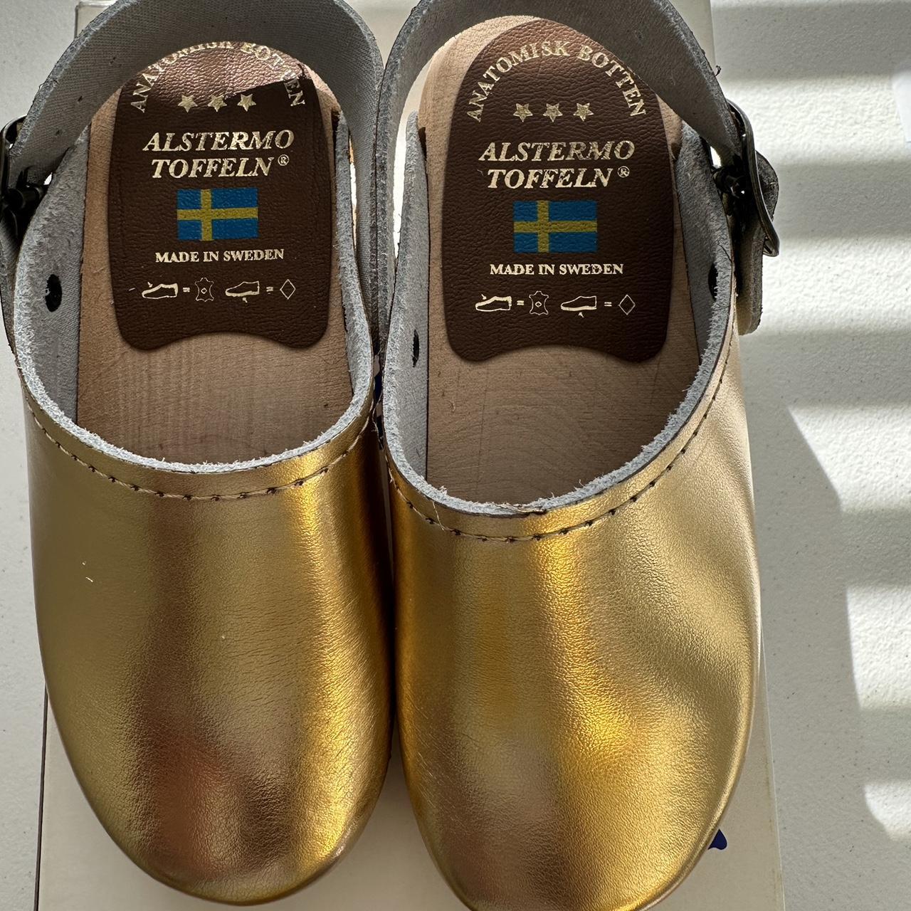 Cape Clogs Gold Metallic Clog Add a little shimmer... - Depop