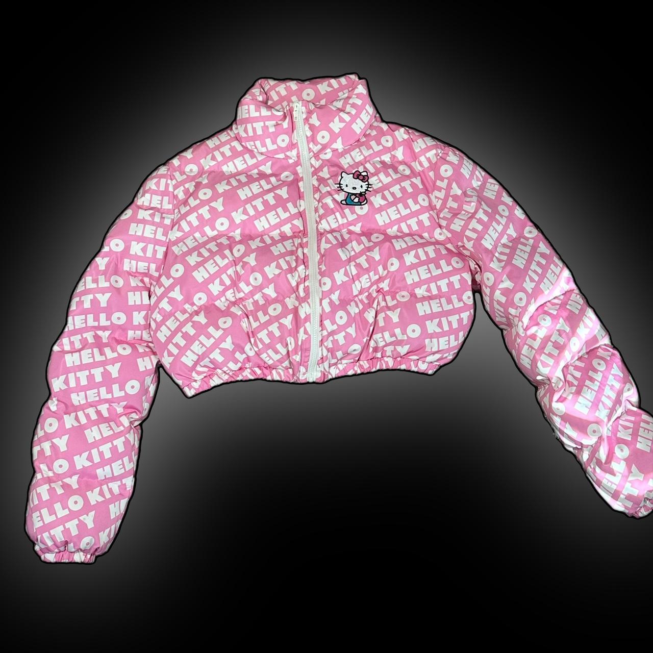 shein x hello kitty collaboration Cropped Puffer... - Depop
