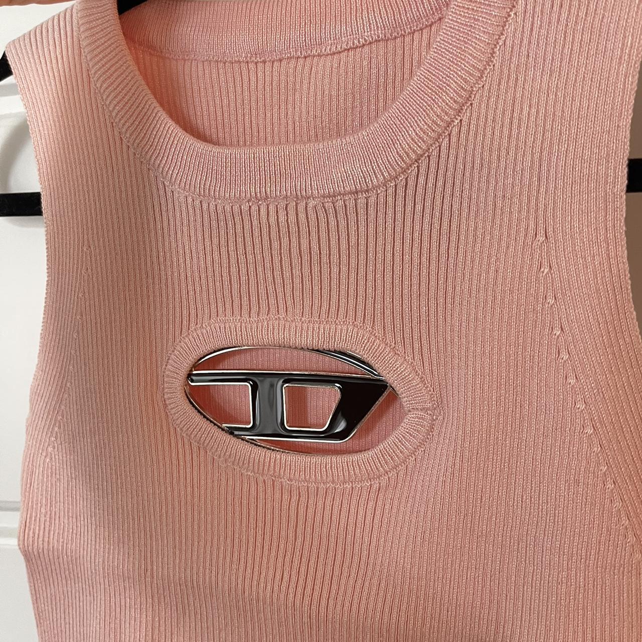 Diesel Inspired Pink Knit Tank Top Size medium - Depop