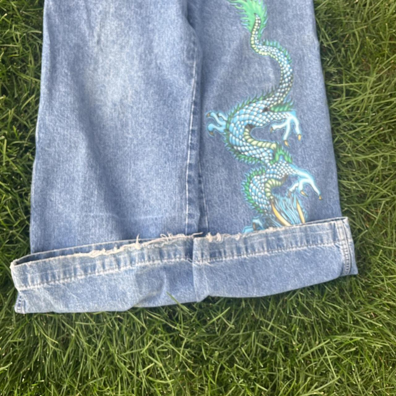 Crazy Rare Wide Leg Light Washed Dragon Jnco Jeans... - Depop